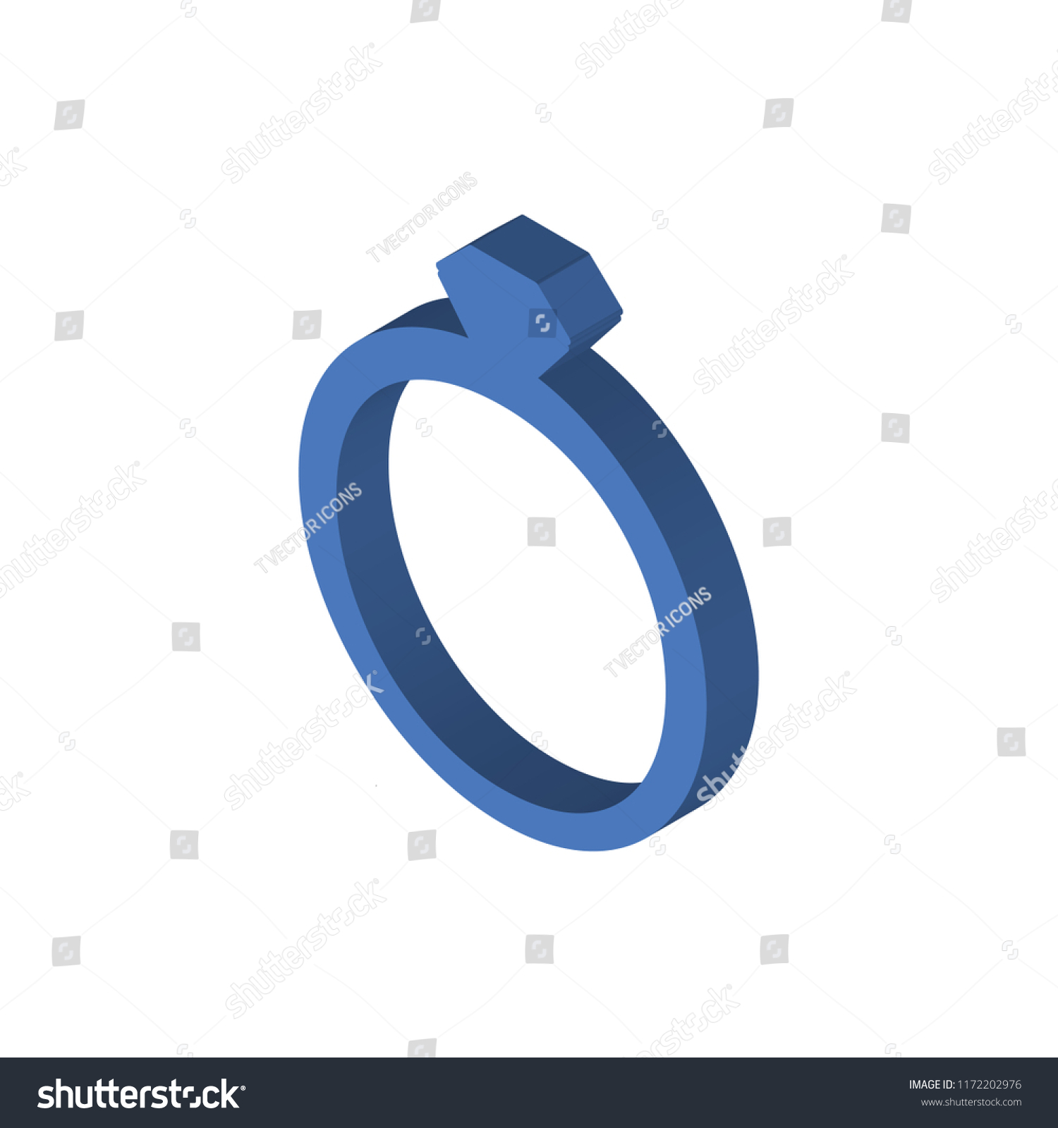 Diamond Ring Isometric Left Top View Stock Vector (Royalty Free ...