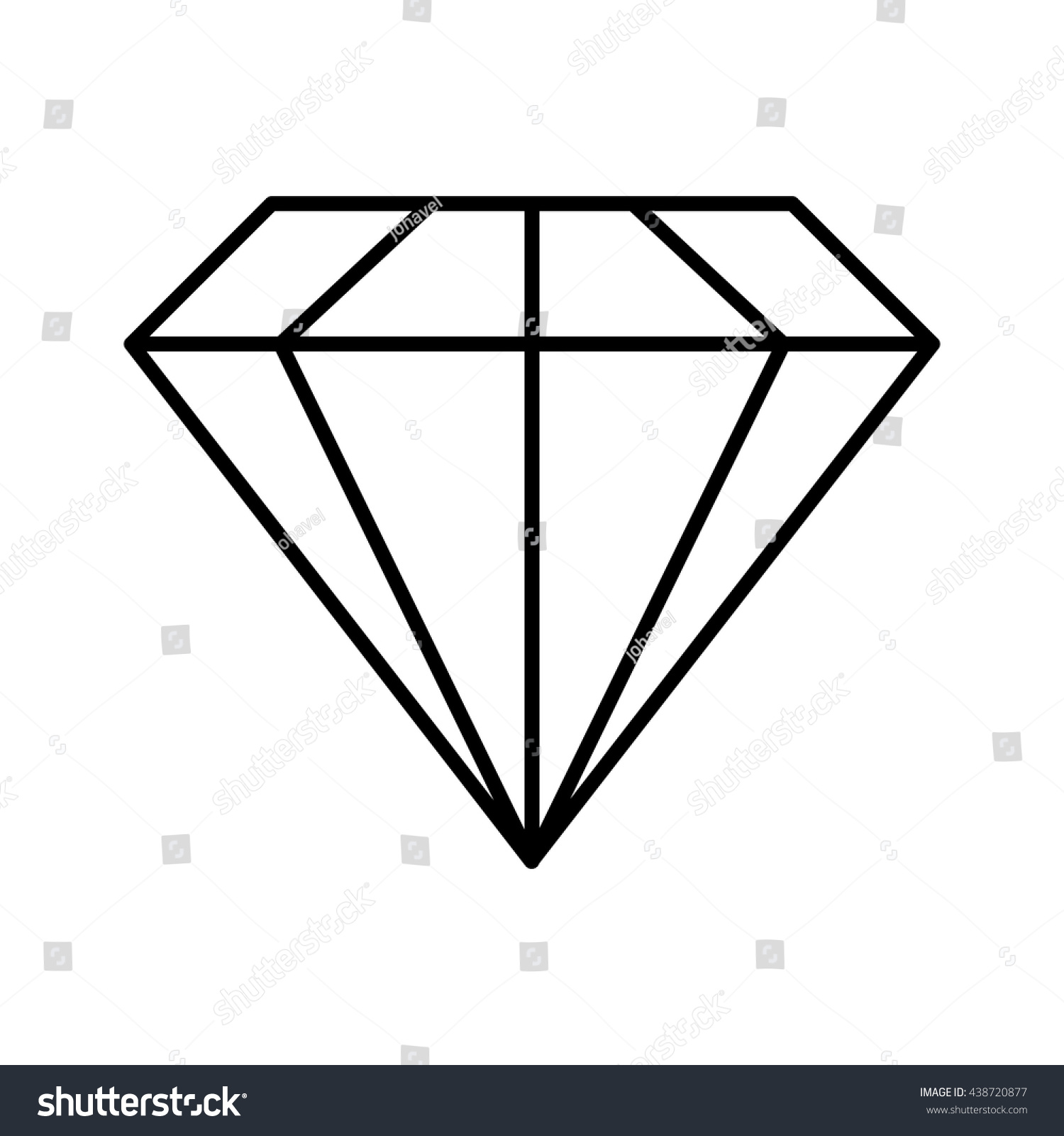 Diamond Shape Design Gem Icon Vector Stock Vector 438720877 - Shutterstock
