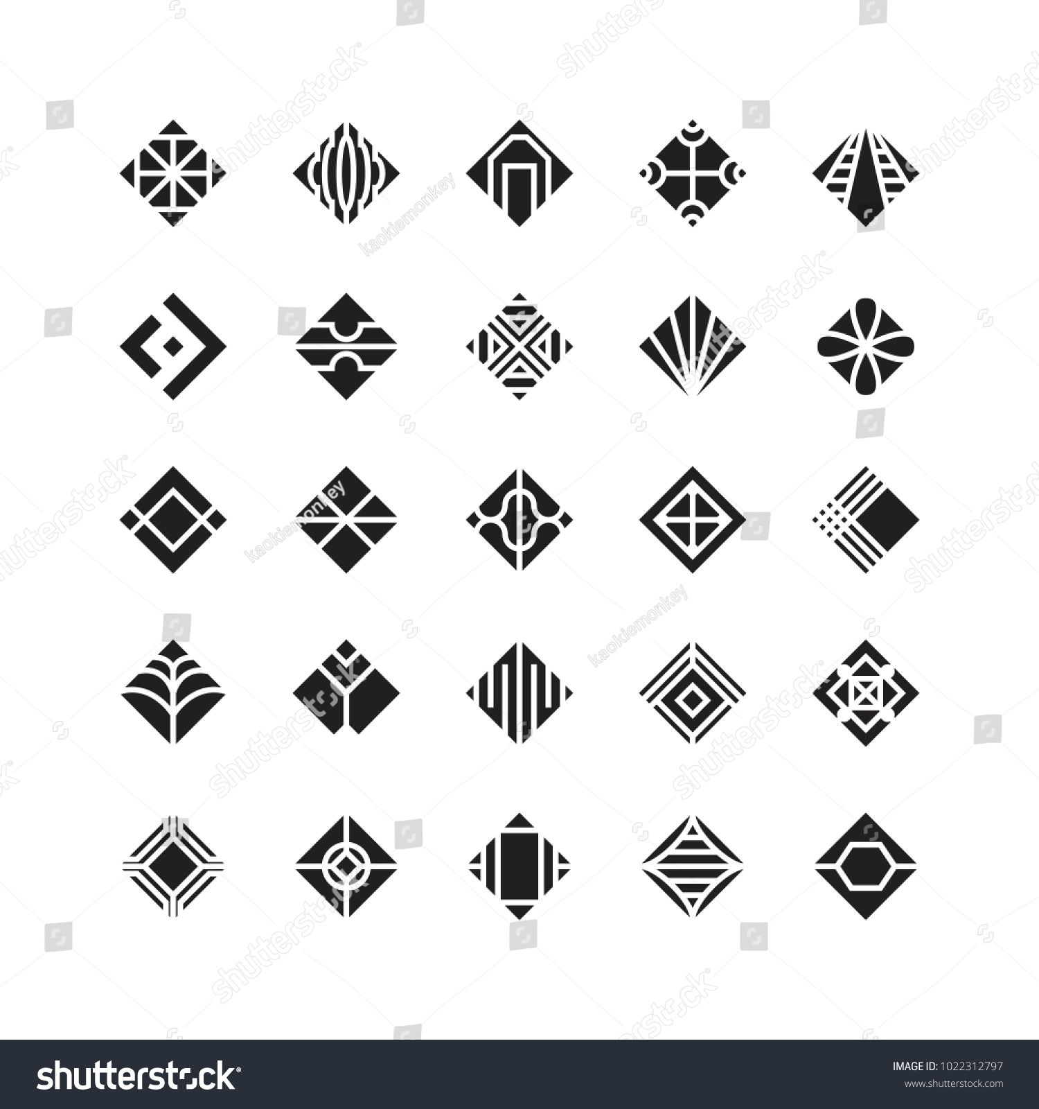Diamond Shape Geometric Vector Icon Ornament Stock Vector (Royalty Free ...