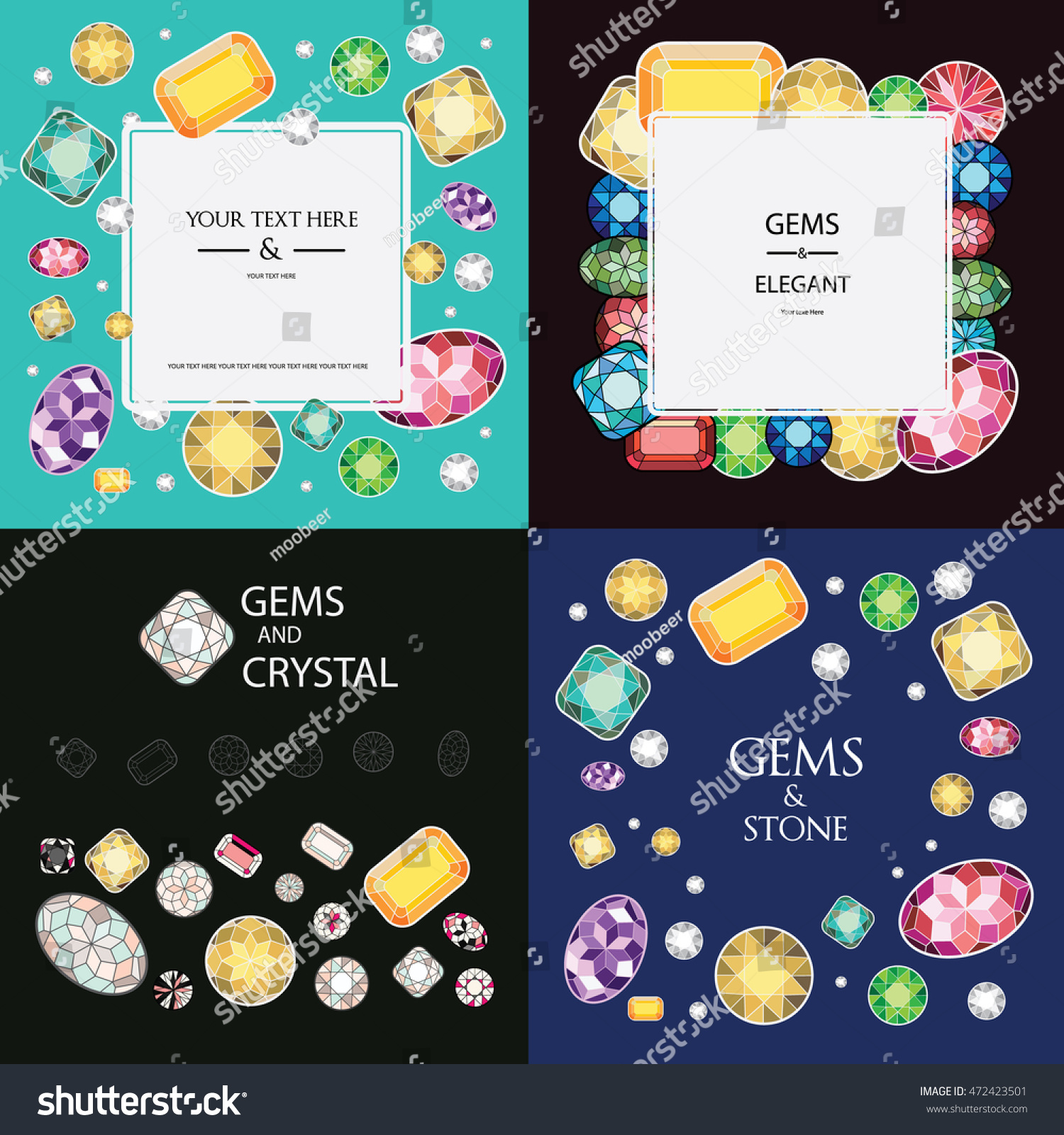 Diamond Shapes Collection Stock Vector (Royalty Free) 472423501 ...