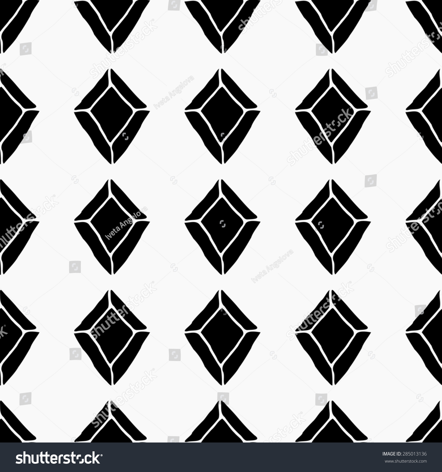 Diamond Shapes Seamless Repeat Pattern Black Stock Vector (Royalty Free ...