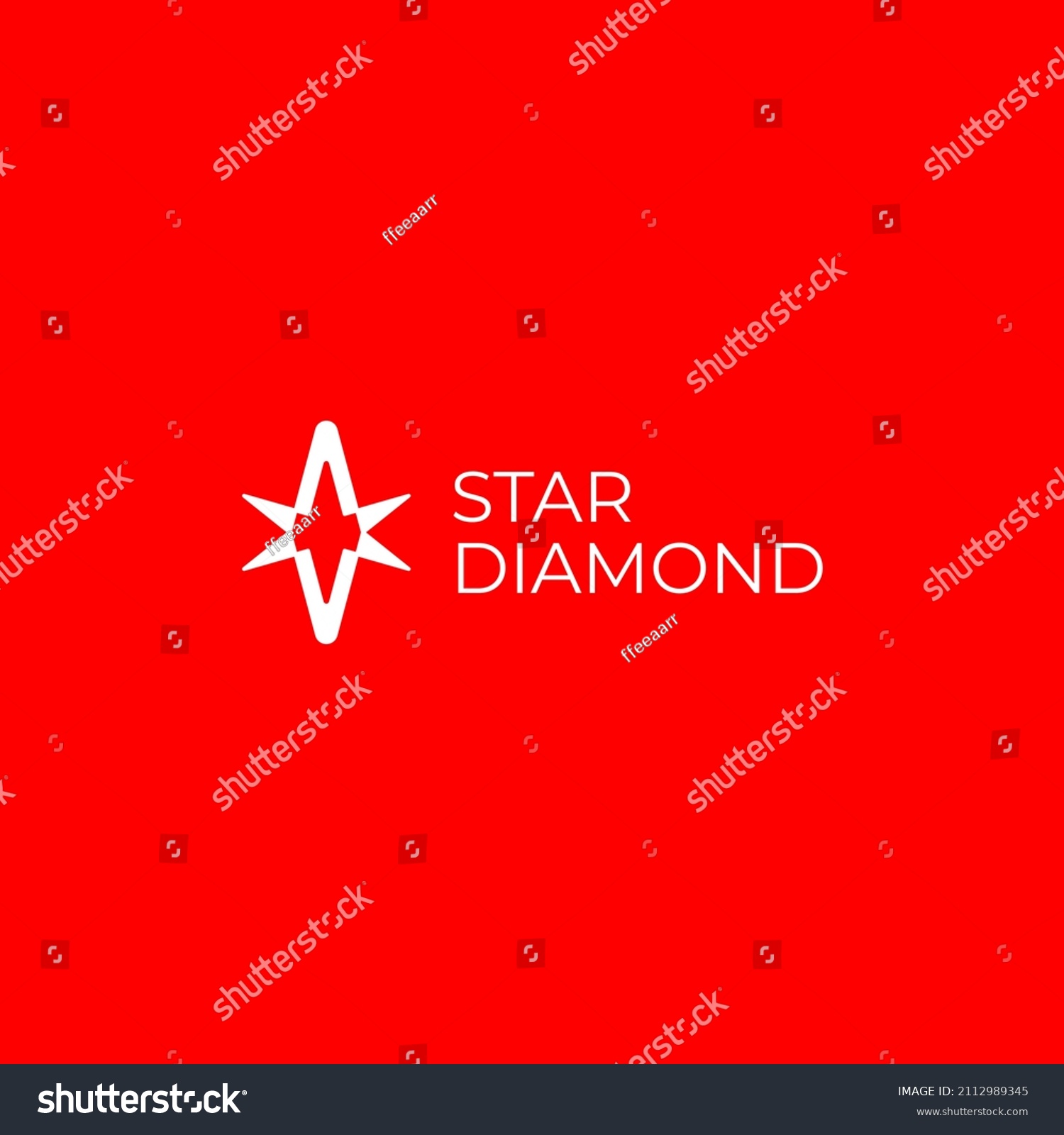 Diamond Star Simple Logo Design Stock Vector (Royalty Free) 2112989345