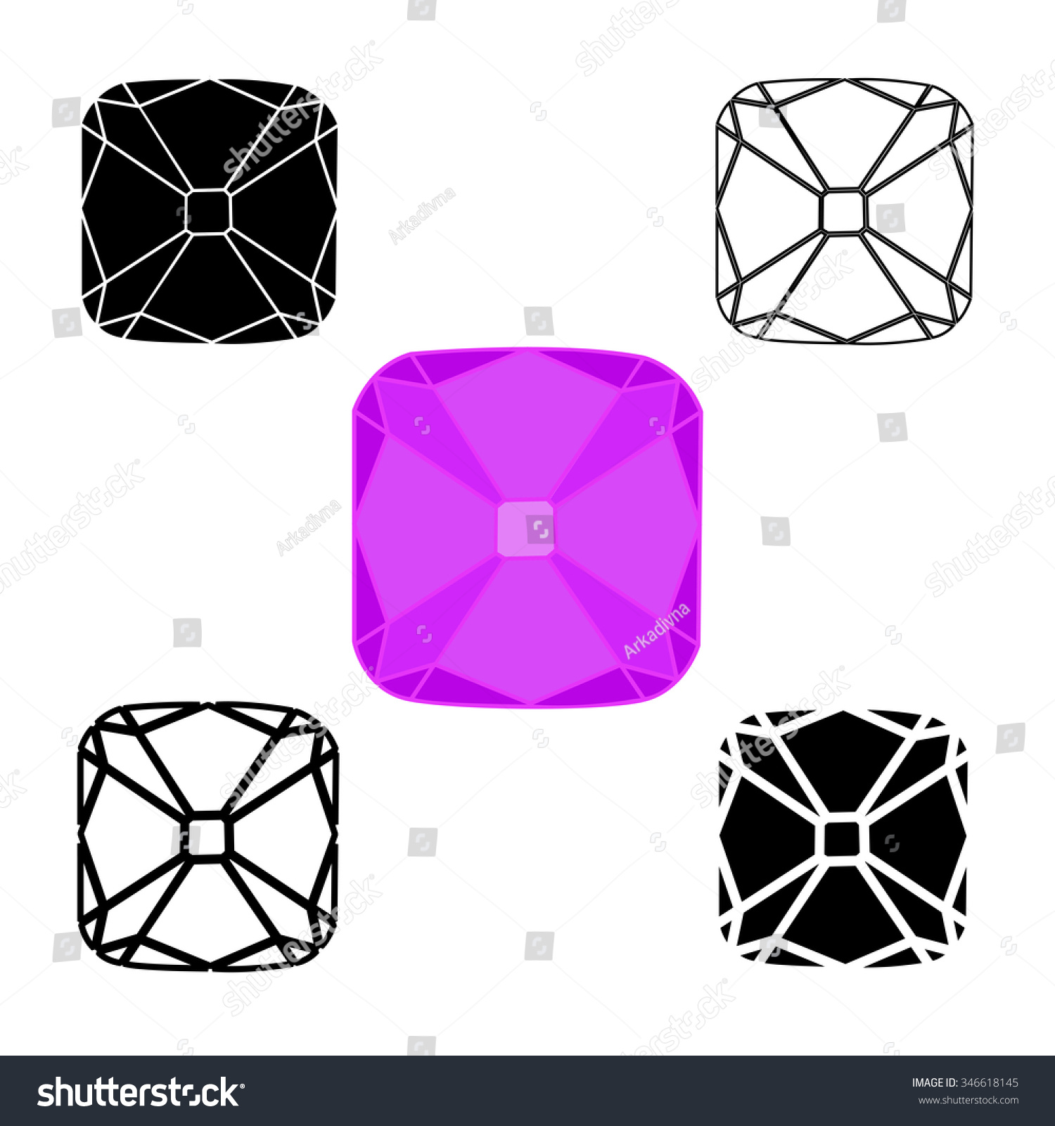 Diamond Symbols Vector Illustration Stock Vector (Royalty Free) 346618145