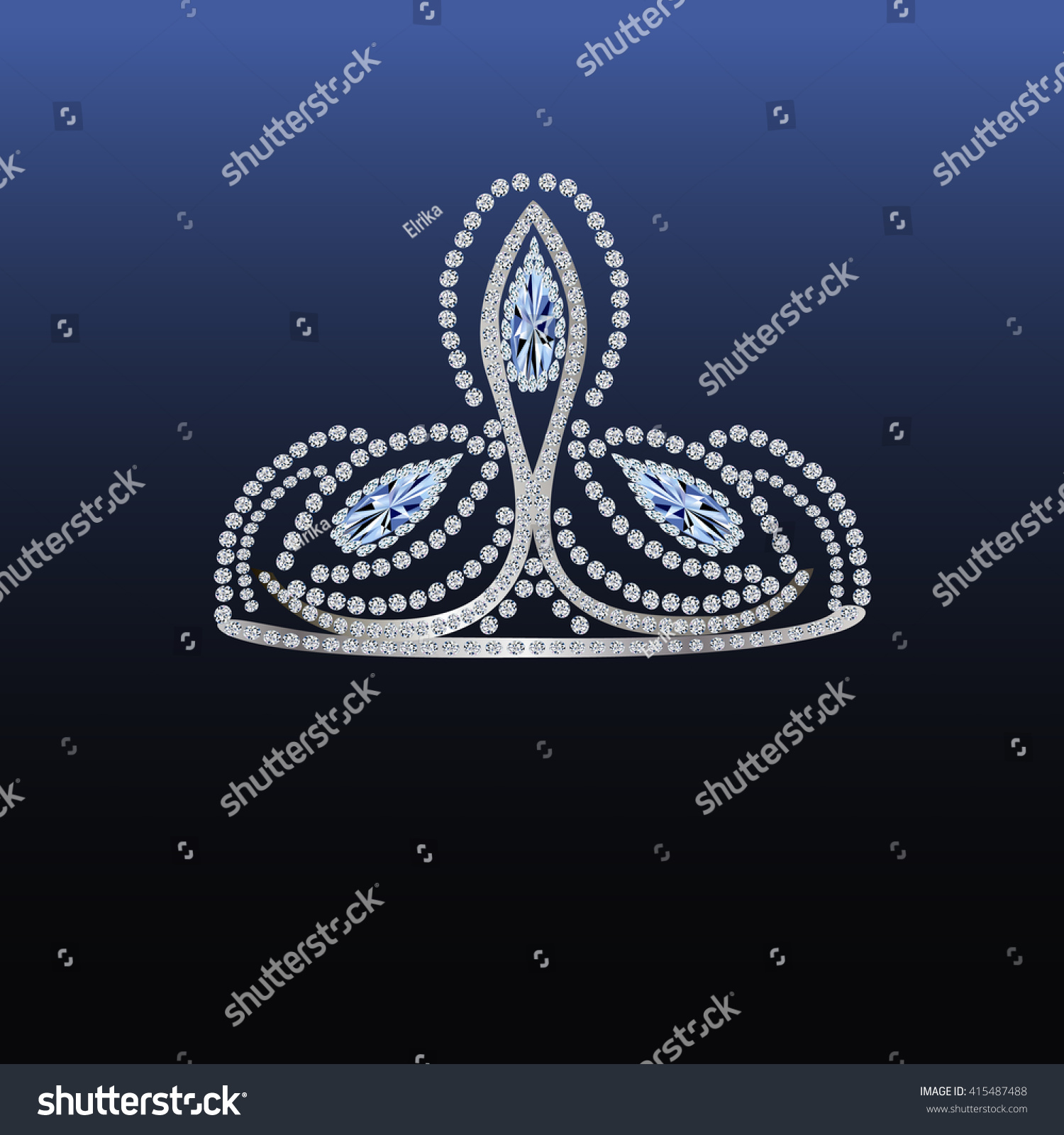 Diamond Tiara Vector Illustration 3 Stock Vector (Royalty Free ...