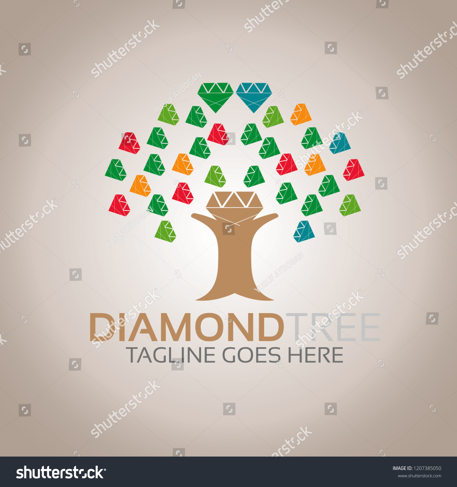 Diamond Tree Logo Template Stock Vector (Royalty Free) 1207385050 ...