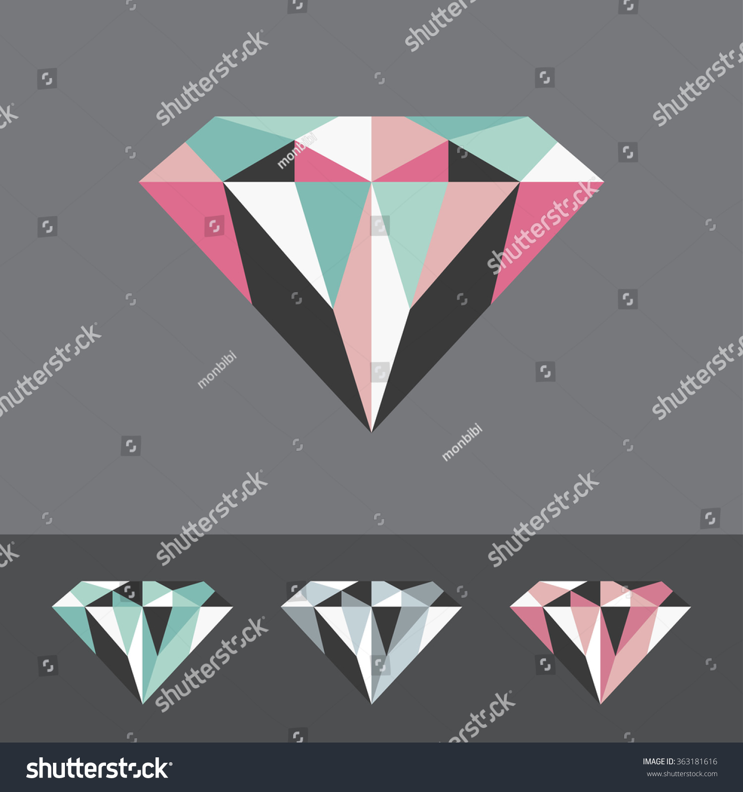 Diamond Vector Illustration Stock Vector (Royalty Free) 363181616 ...