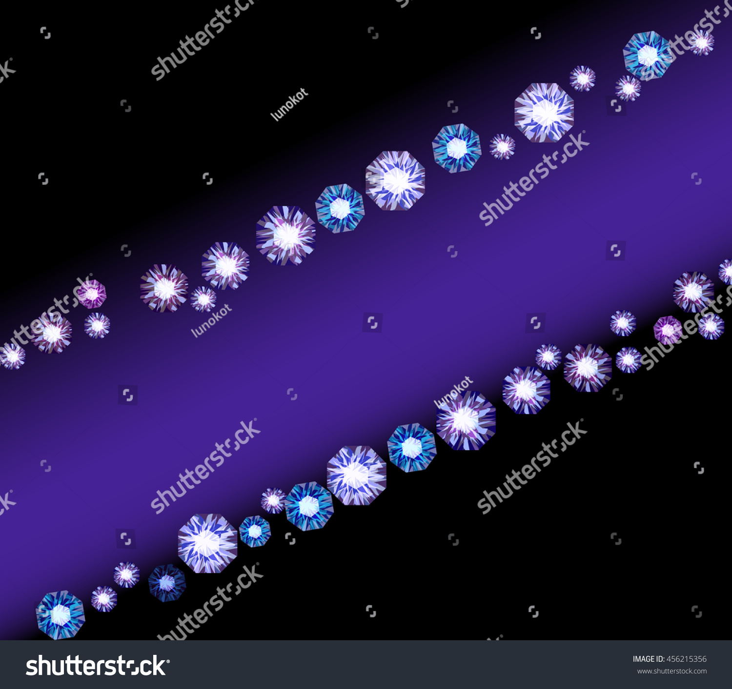Diamonds Diagonal Border On Black Background Stock Vector (Royalty Free ...