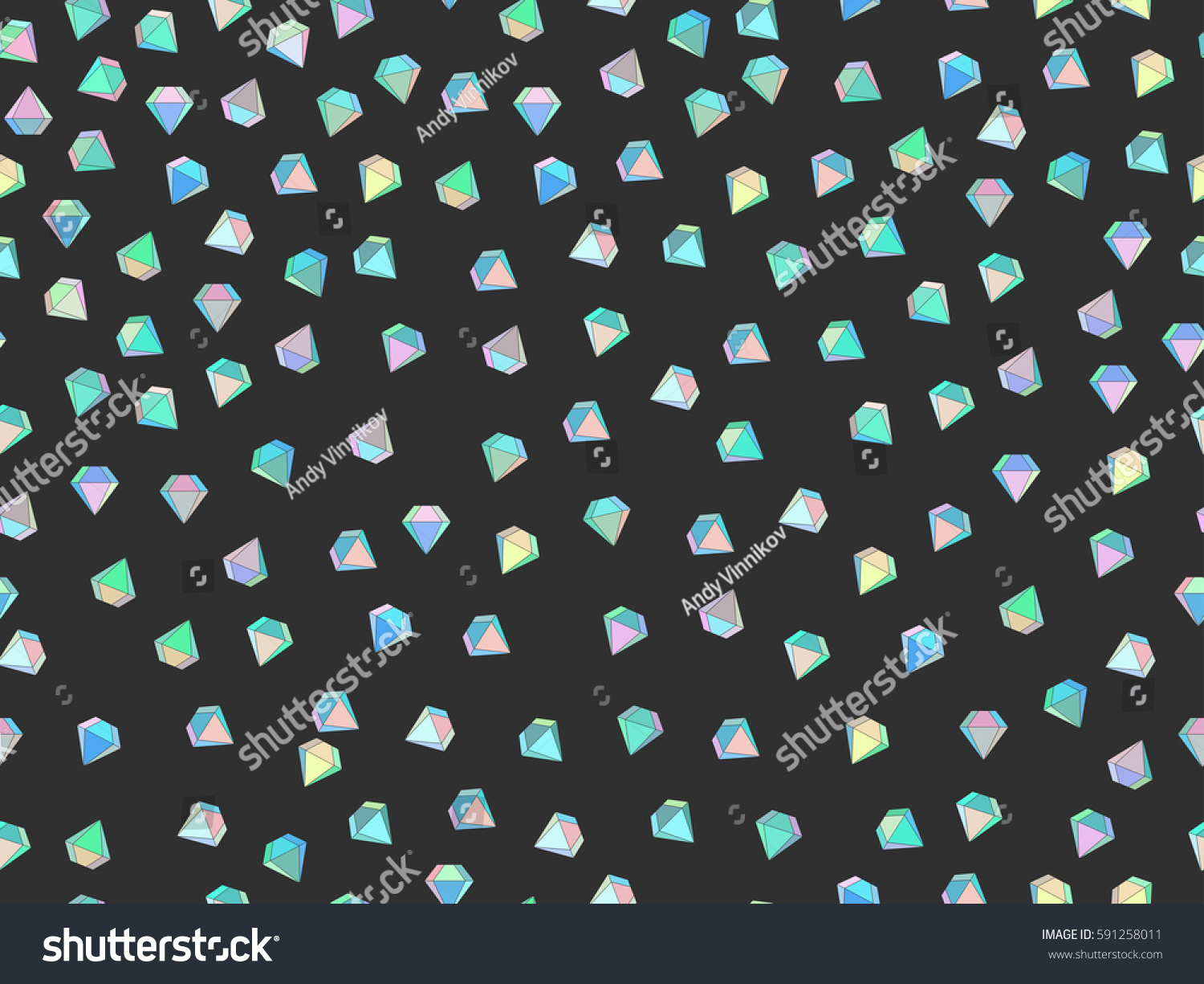 Diamonds Seamless Pattern Cut Diamond Vector Stock Vector (Royalty Free ...