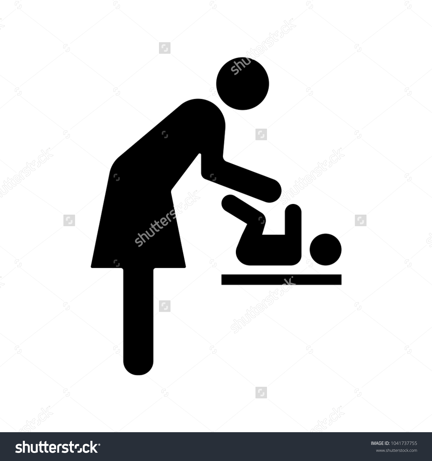 Diaper Change Sign Vector Stock Vector (Royalty Free) 1041737755 ...