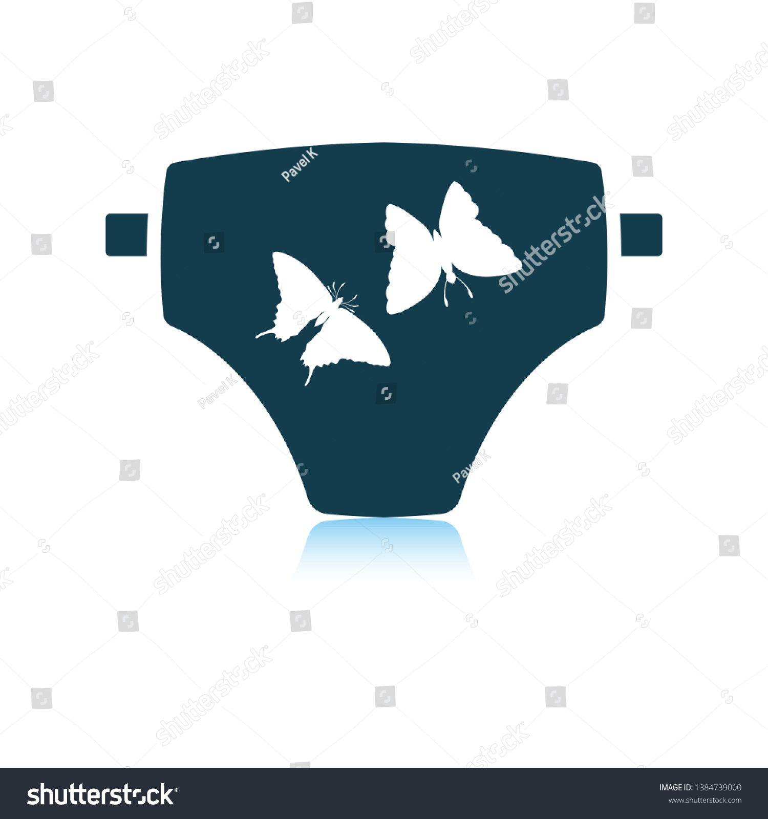 Diaper Icon Shadow Reflection Design Vector Stock Vector (Royalty Free ...