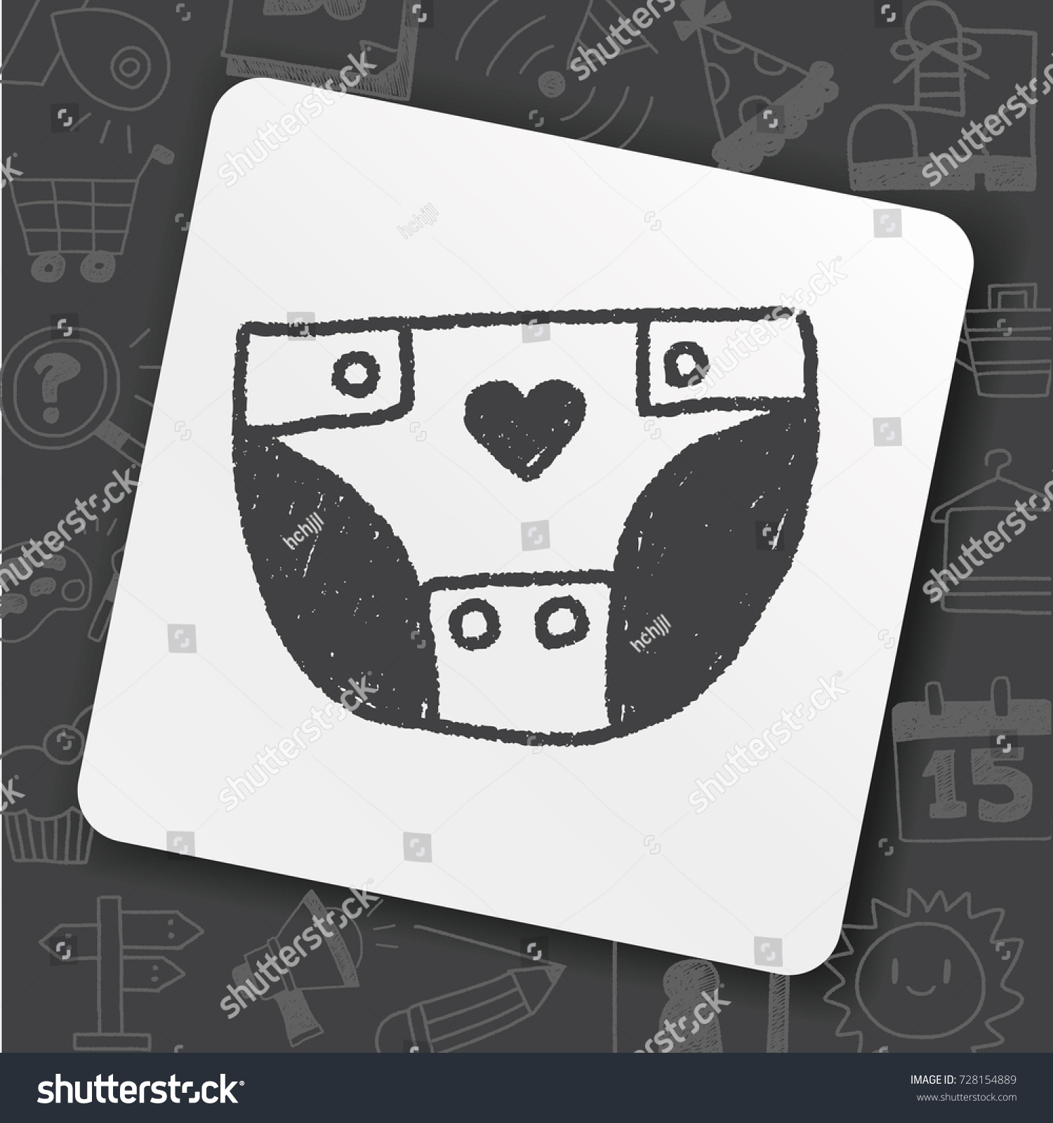 Diapers Doodle Drawing Stock Vector (Royalty Free) 728154889 | Shutterstock