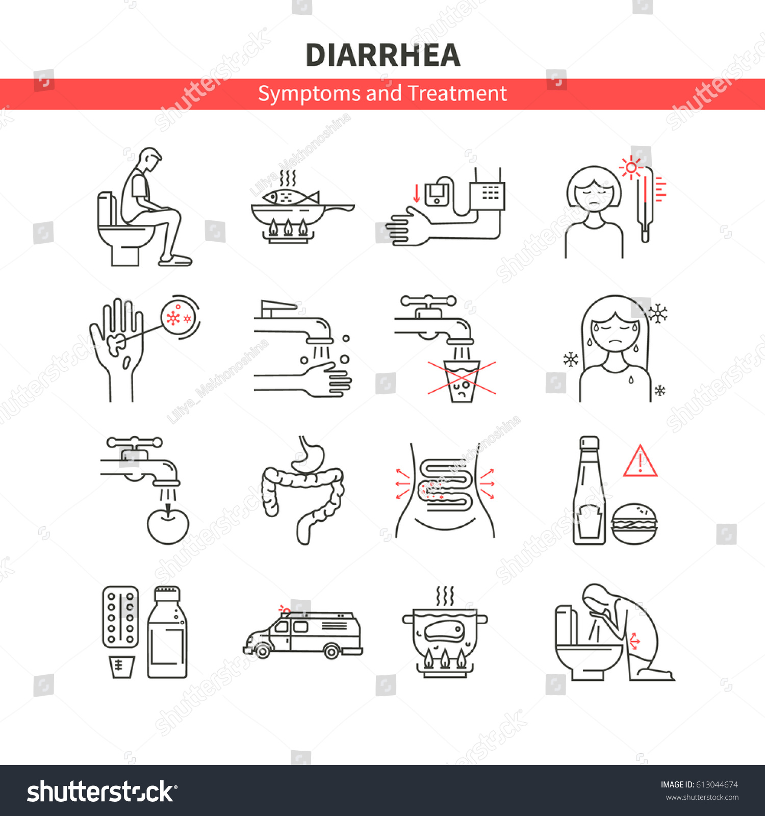 Diarrhea Causes Symptoms Treatment Vector Set Stock Vector (Royalty ... Diarrhea Causes Symptoms Treatment Vector Set Stock Vector (Royalty ...