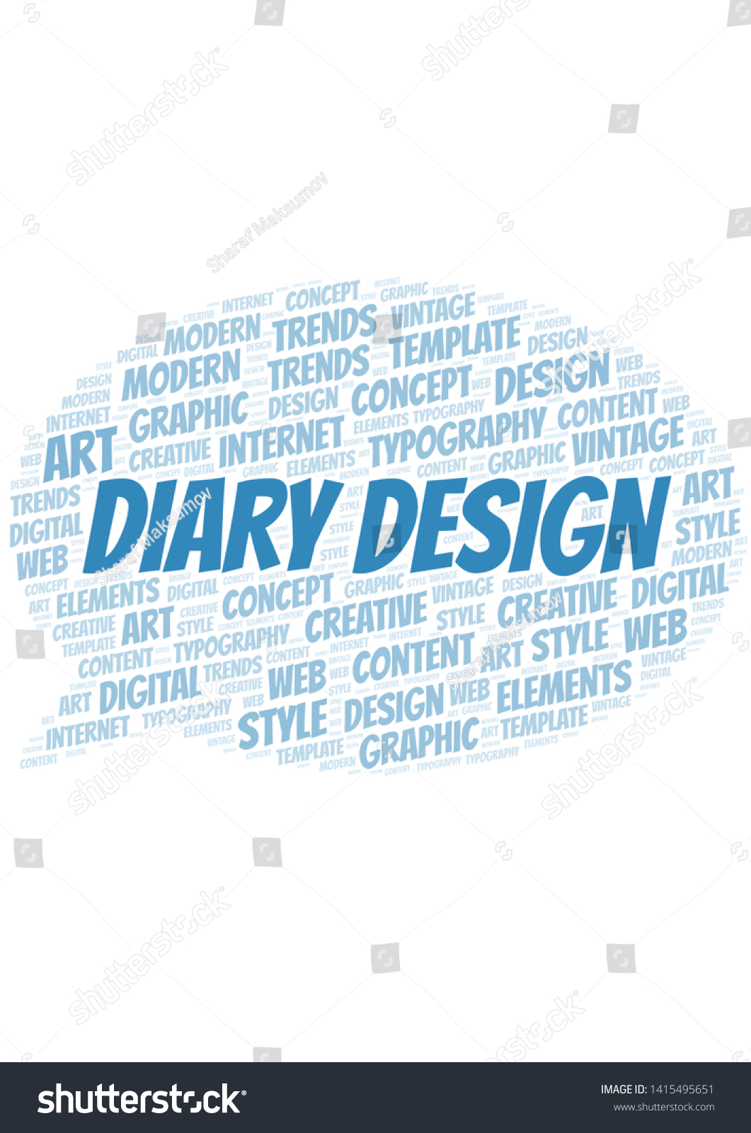 Diary Design Word Cloud Wordcloud Made Stock Vector (Royalty Free ...