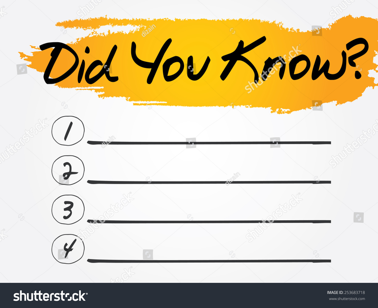 Did You Know Blank List Vector Stock Vector (Royalty Free) 253683718 ...