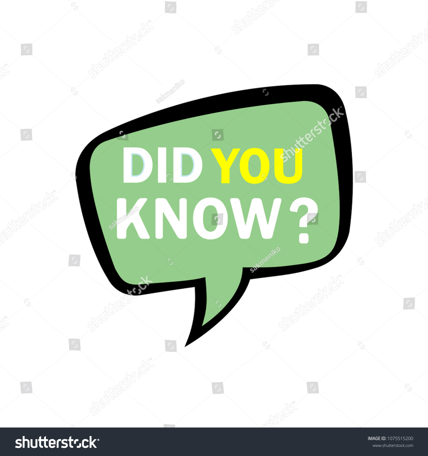 Did You Know Bubble Speech Icon Stock Vector (Royalty Free) 1075515200 ...