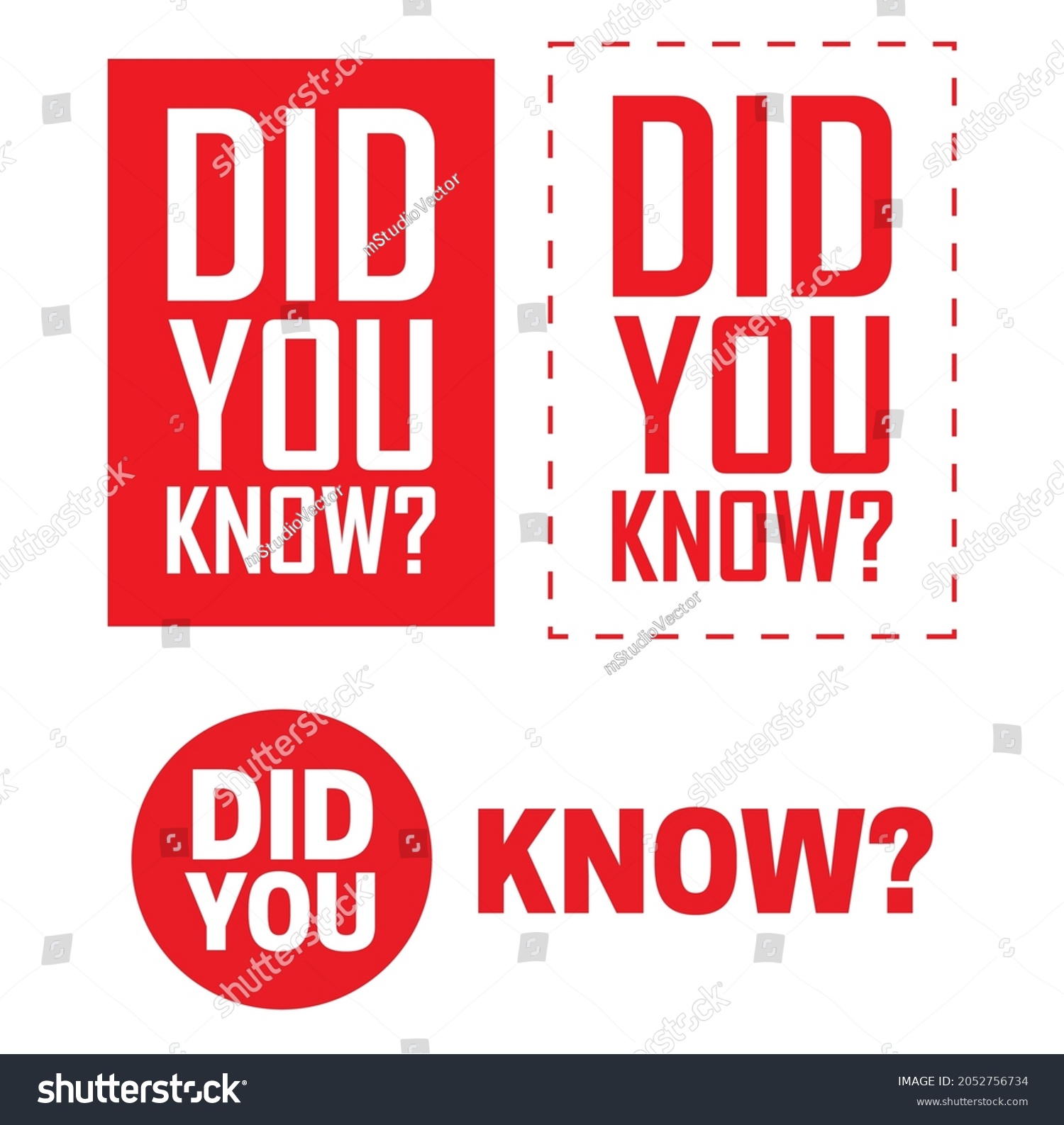 Did You Know Vector Icon Stock Vector (Royalty Free) 2052756734