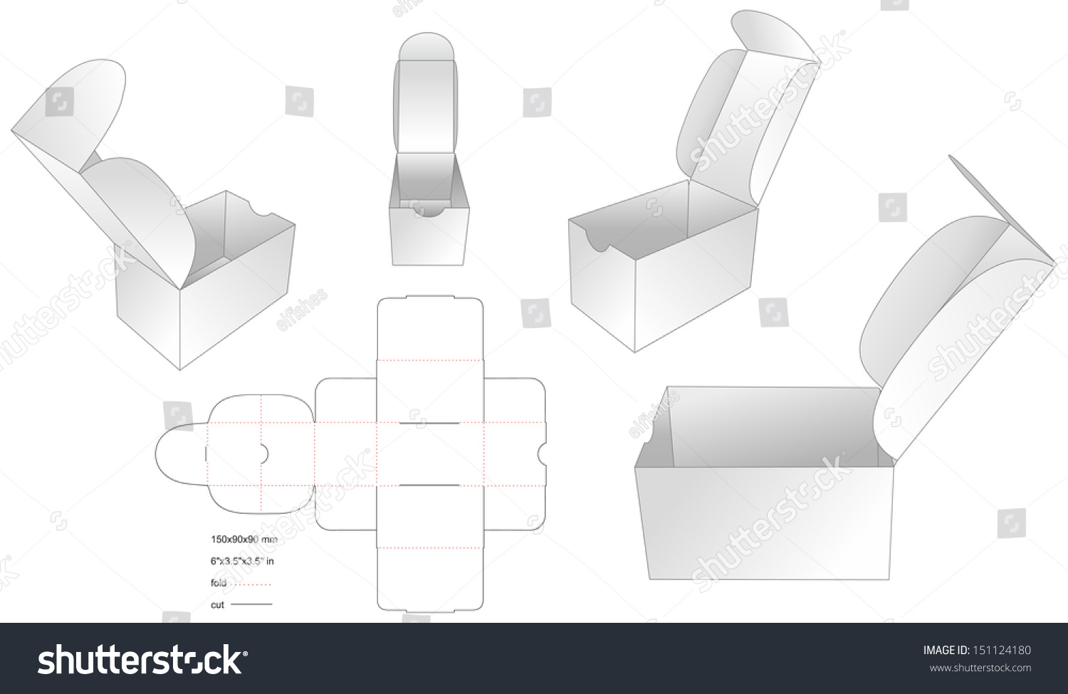 Die Simple Card Box Stock Vector (Royalty Free) 151124180