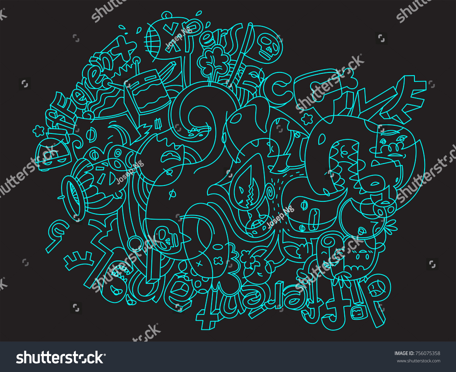 Different Angle Different Perspective Doodle 스톡 벡터(로열티 프리) 756075358 ...
