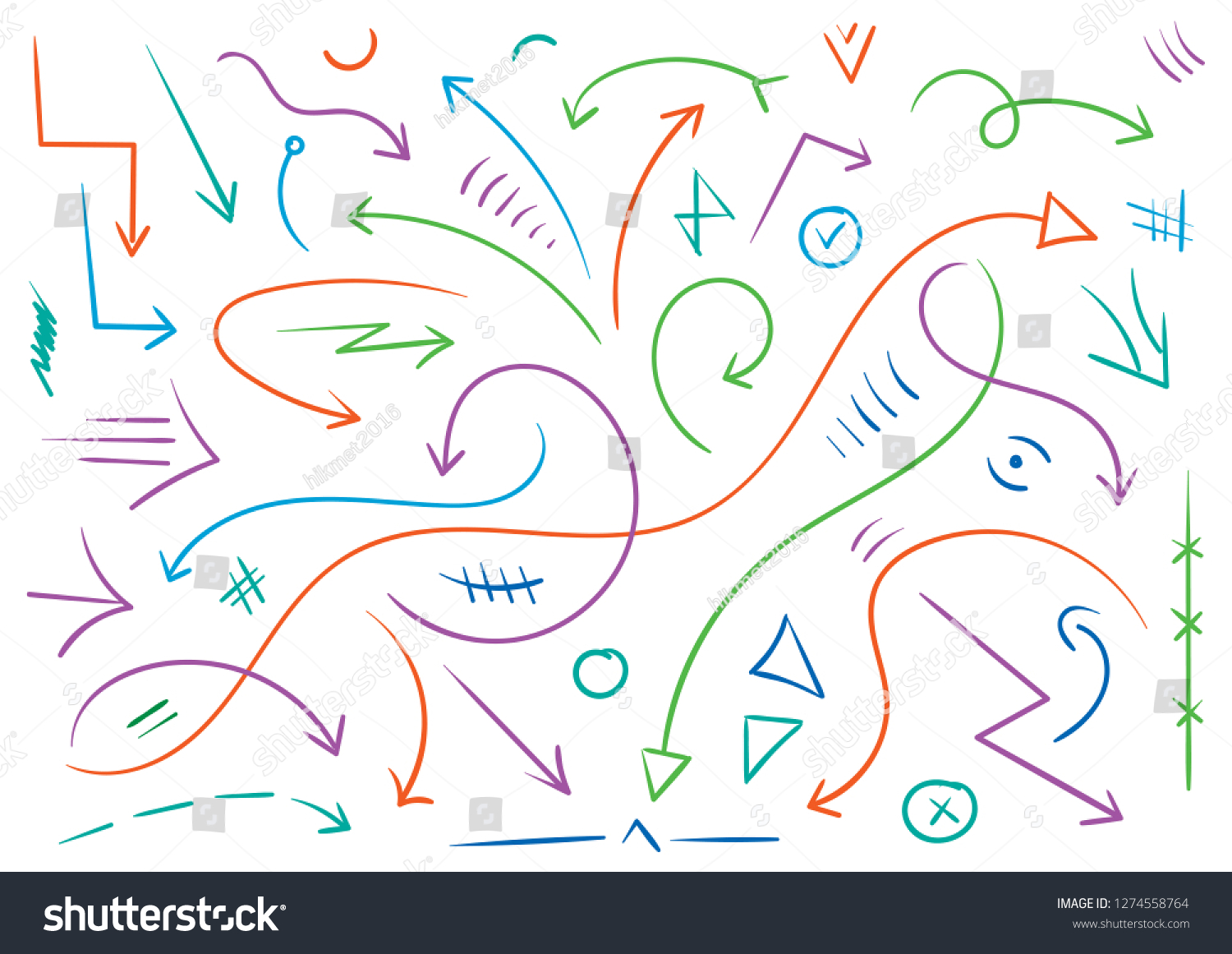 Different Arrow Signs Hand Drawn Vector Stock Vector (Royalty Free ...
