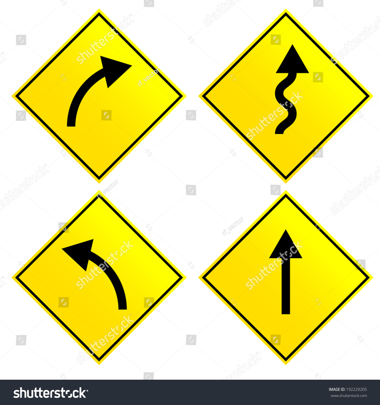 Different Arrows On Road Signs Stock Vector (Royalty Free) 192229205