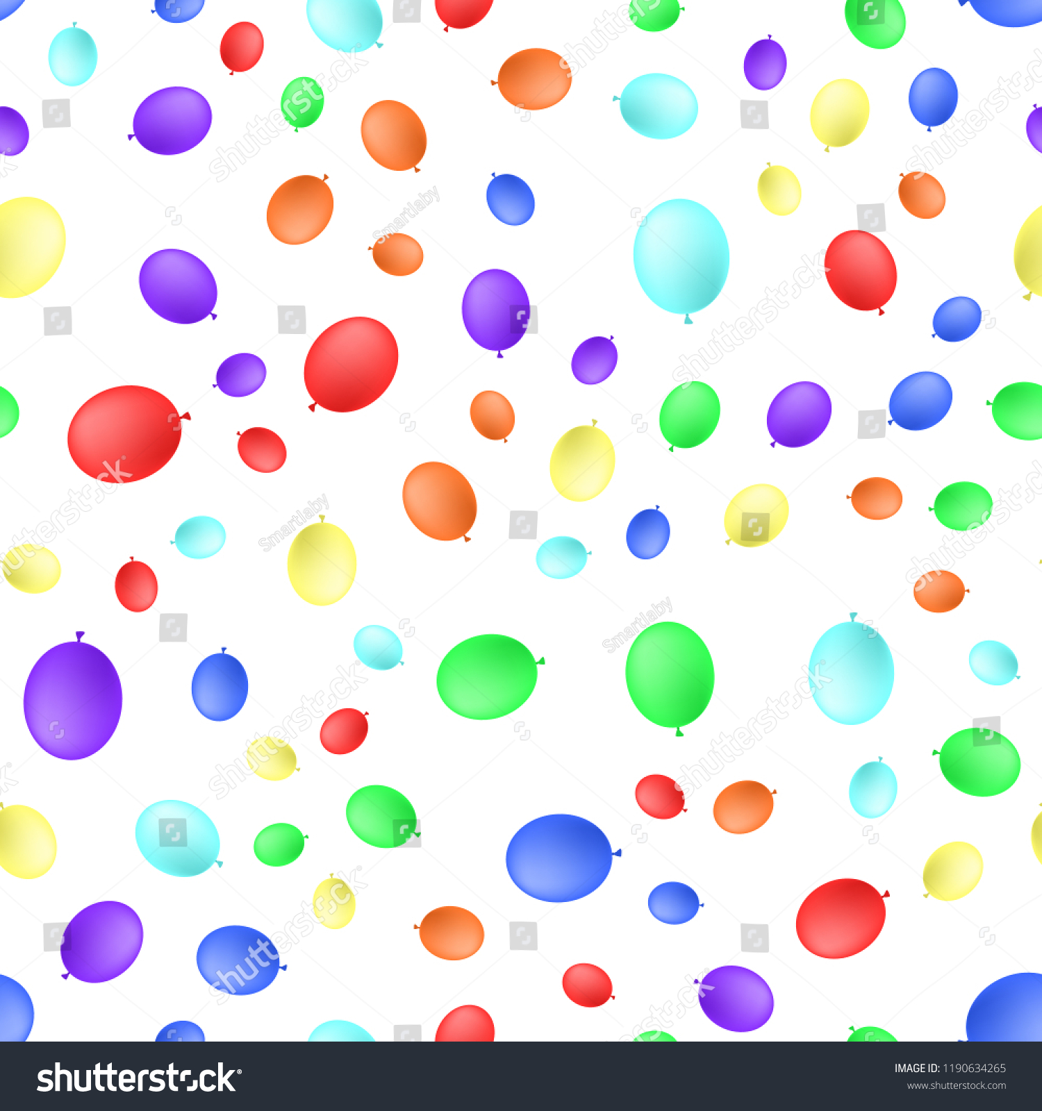 Different Balloons Seamless Pattern Vector Illustration Stock Vector ...