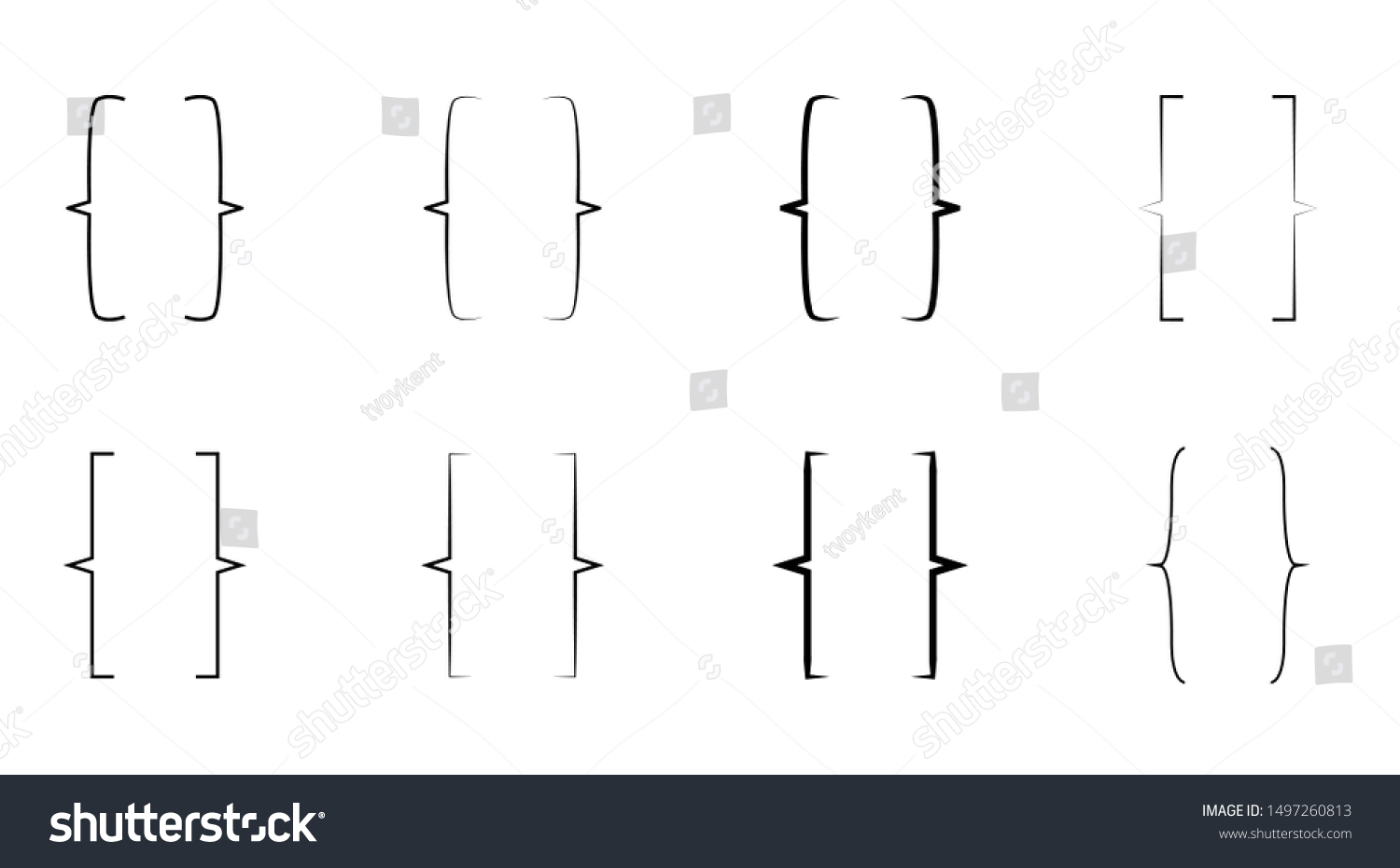 Different Brackets Set Brackets Symbol Elements Stock Vector (Royalty ...