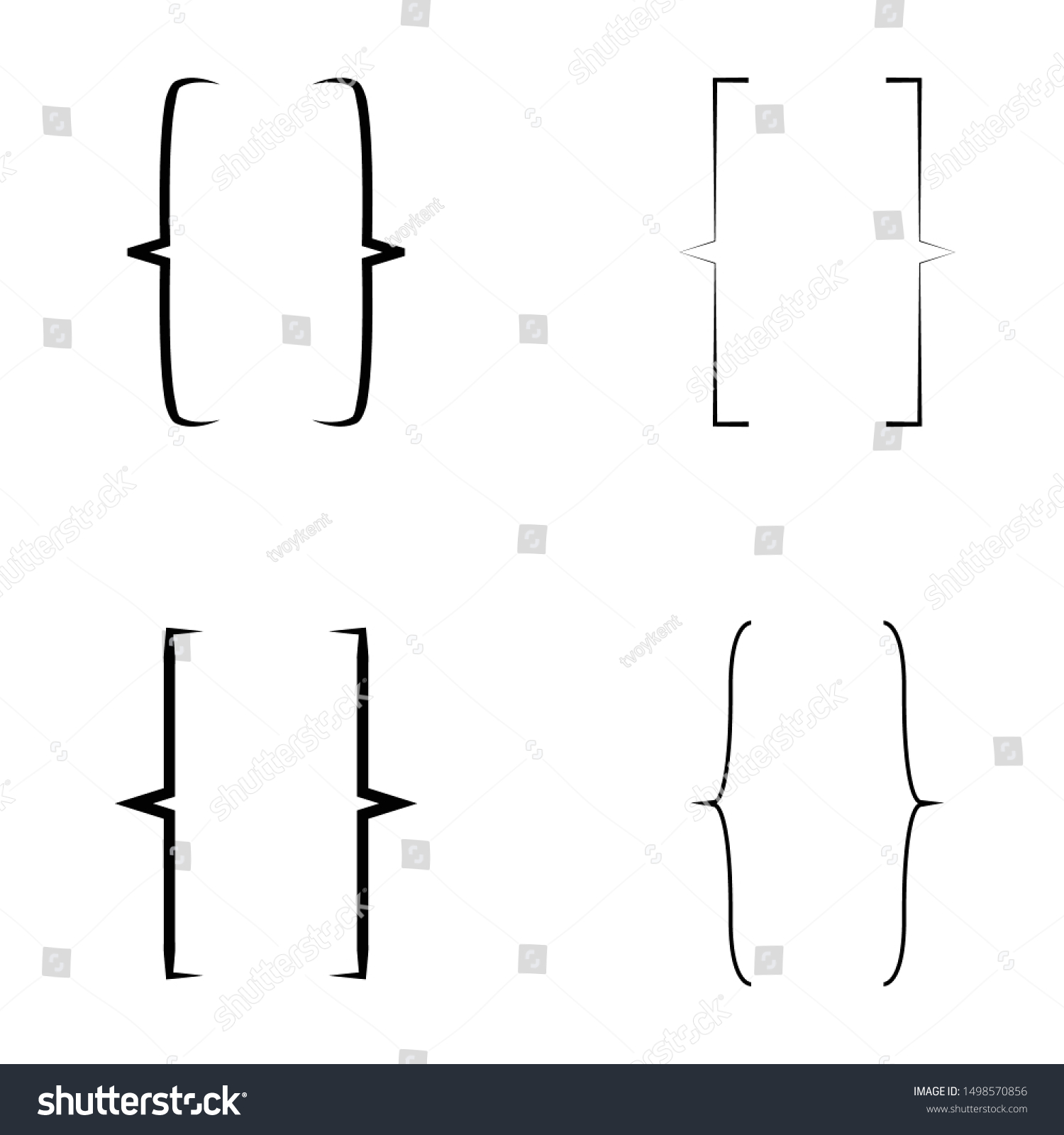 Different Brackets Set Brackets Symbol Elements: เวกเตอร์สต็อก (ปลอดค่า ...