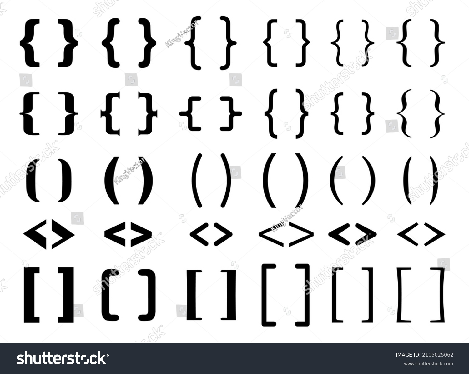 Different Brackets Set Text Brackets Curly Stock Vector (Royalty Free ...