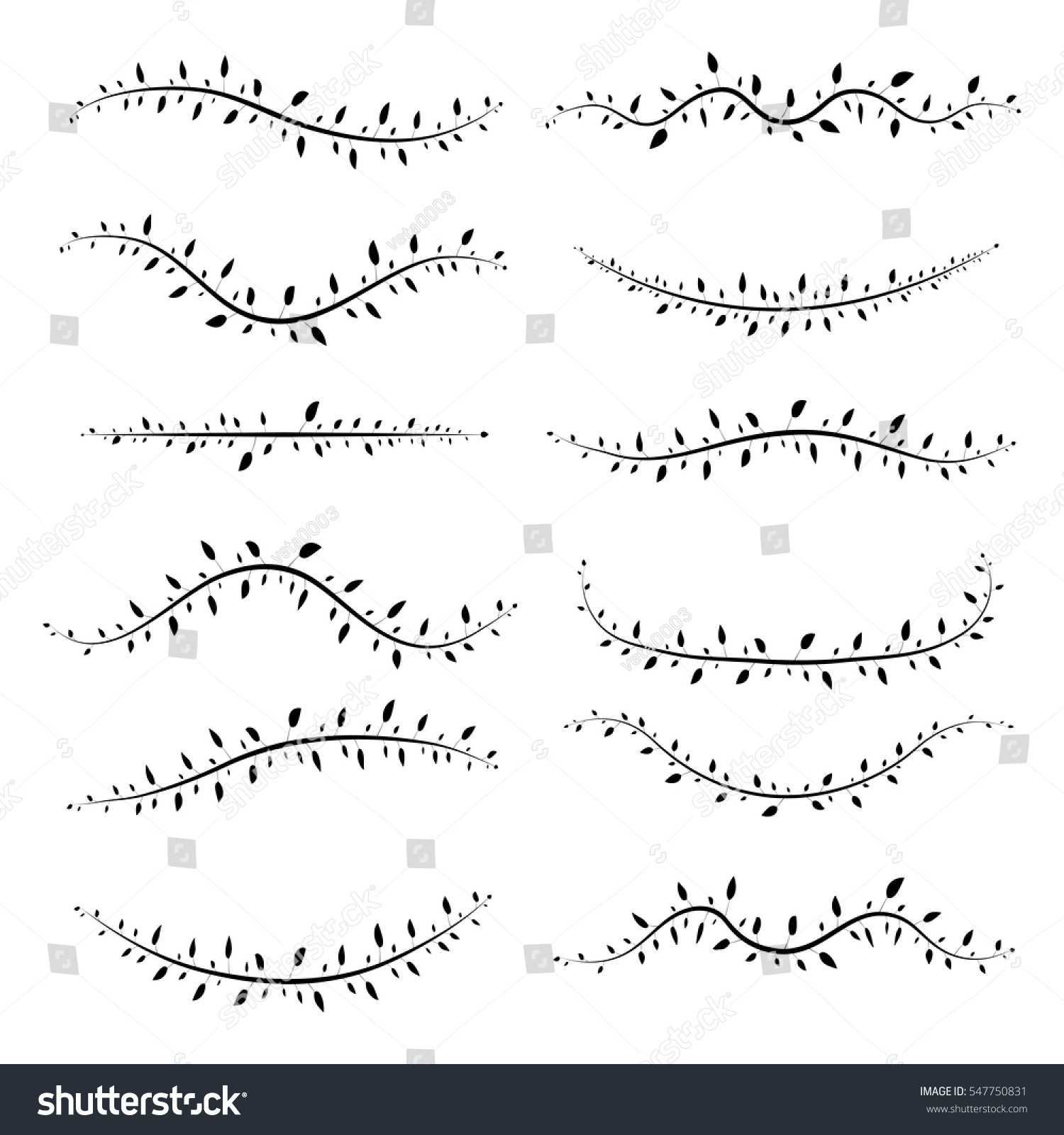 Different Branches Isolated White Background Vector: vetor stock (livre ...
