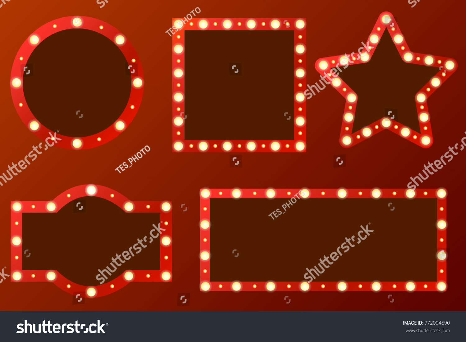 Different Cinematography Frames Design Cinema Collection Stock Vector ...