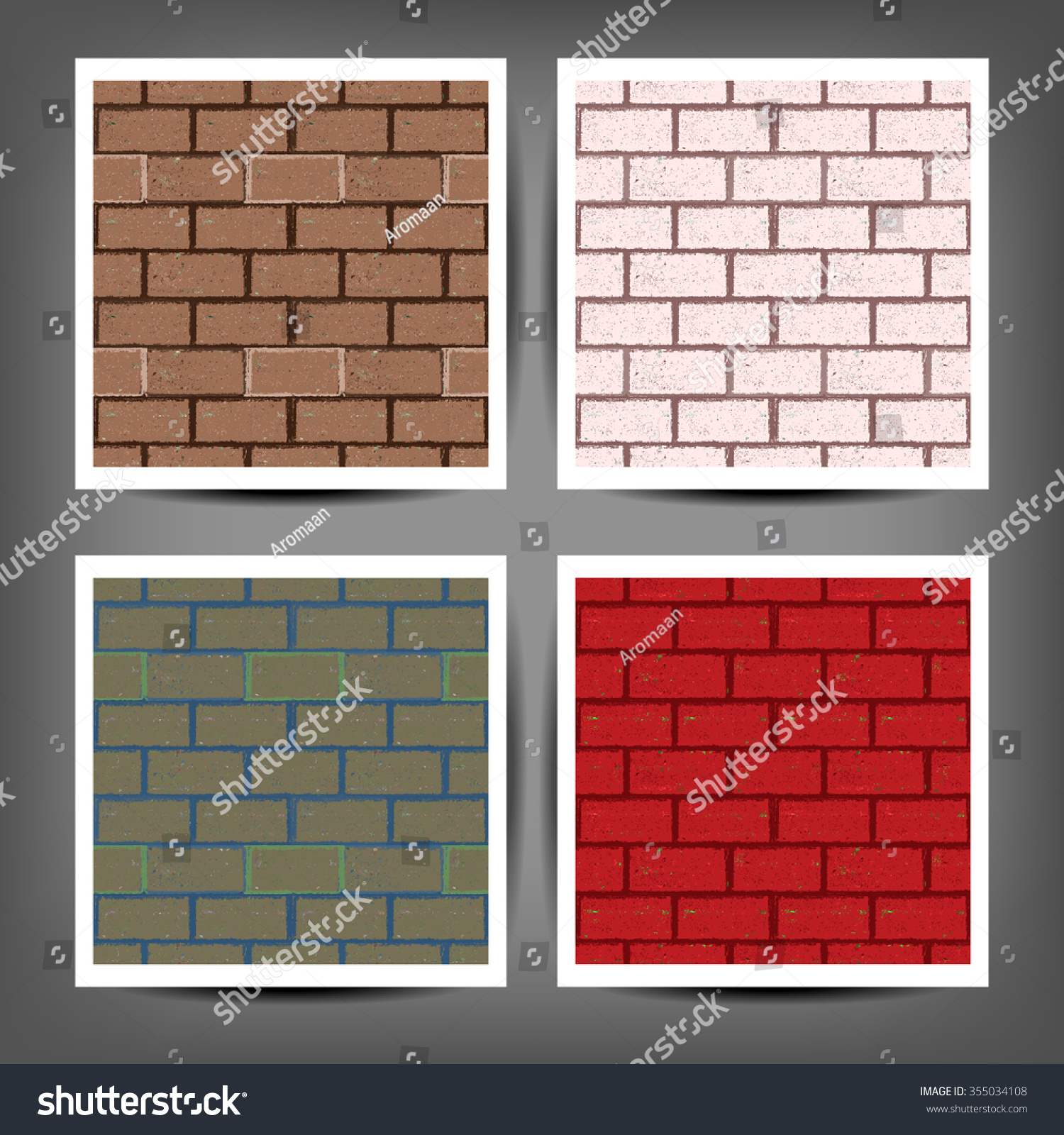 Different Color Brick Textures Collection: เวกเตอร์สต็อก (ปลอดค่า ...