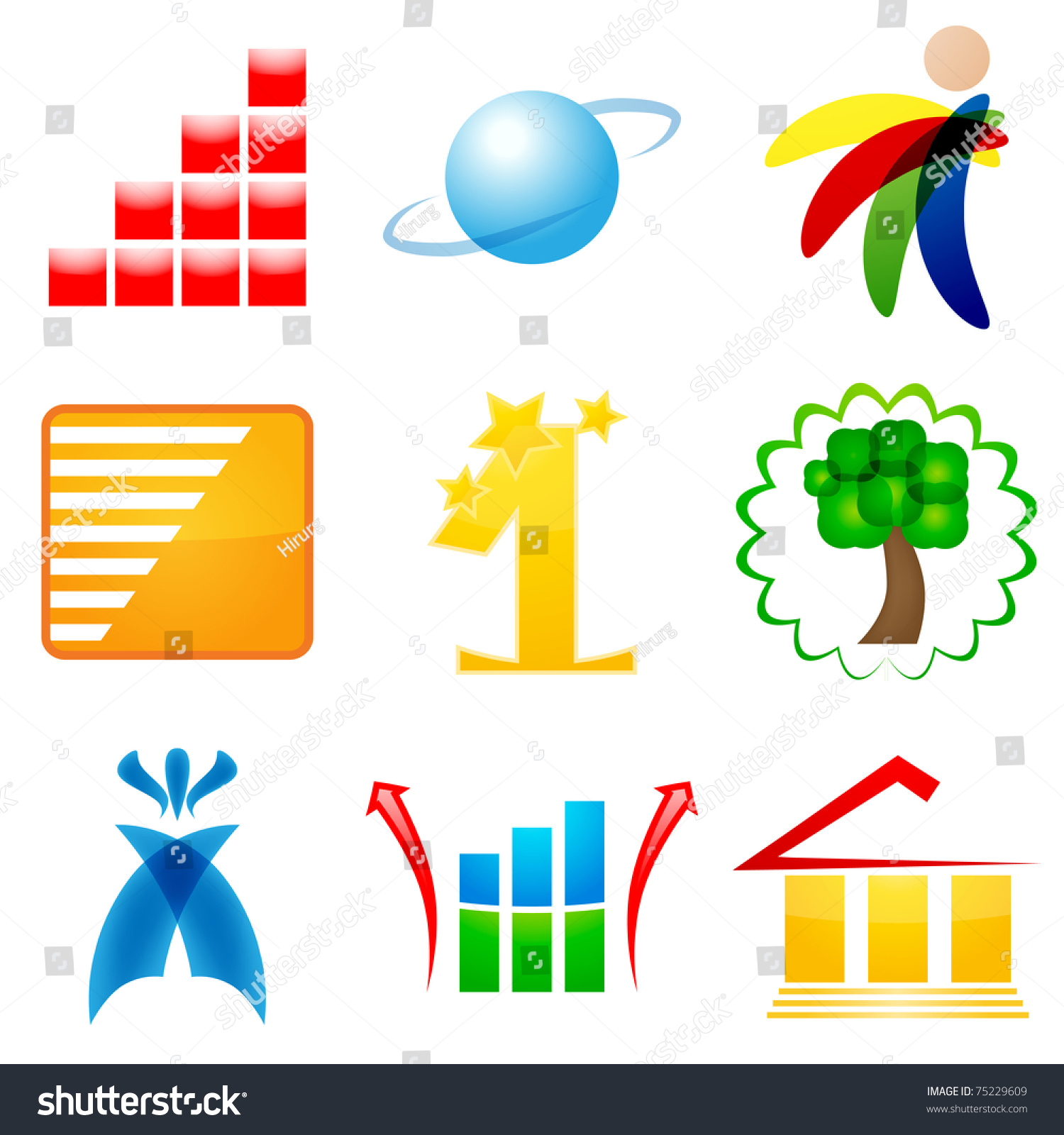 Different Colorful Conceptual Icons Stock Vector (Royalty Free ...