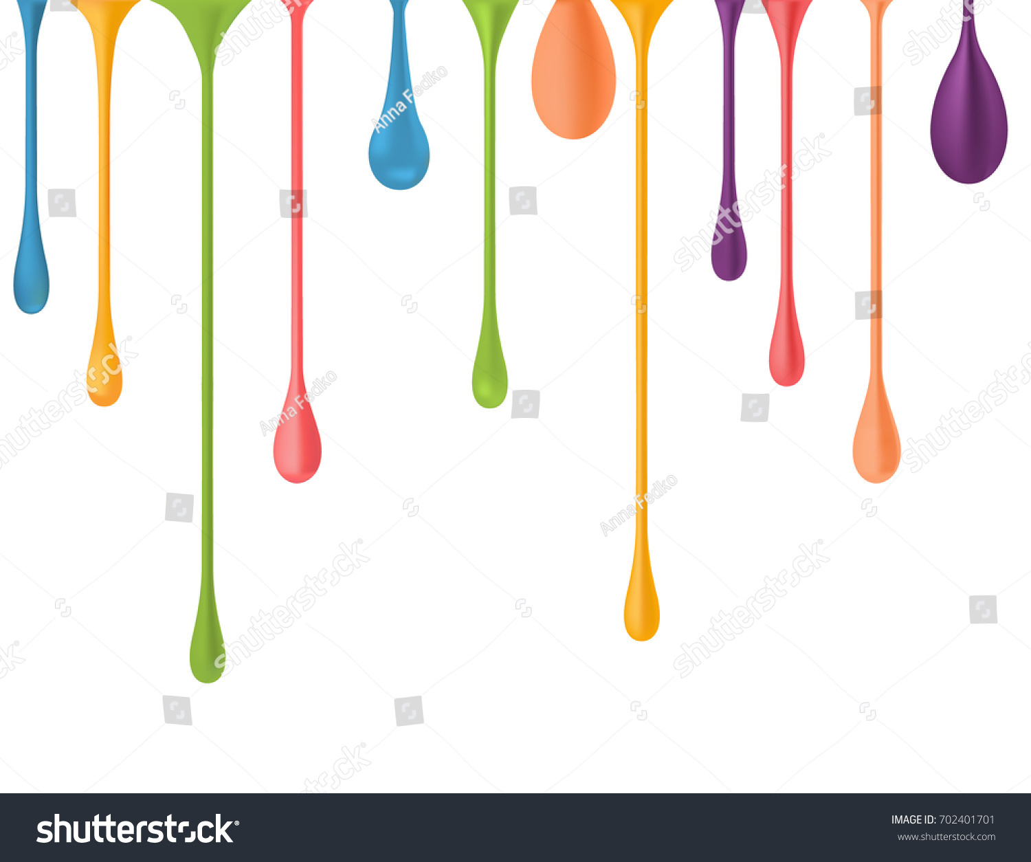 Different Colorful Drops Paint Falling Drips Stock Vector (Royalty Free ...