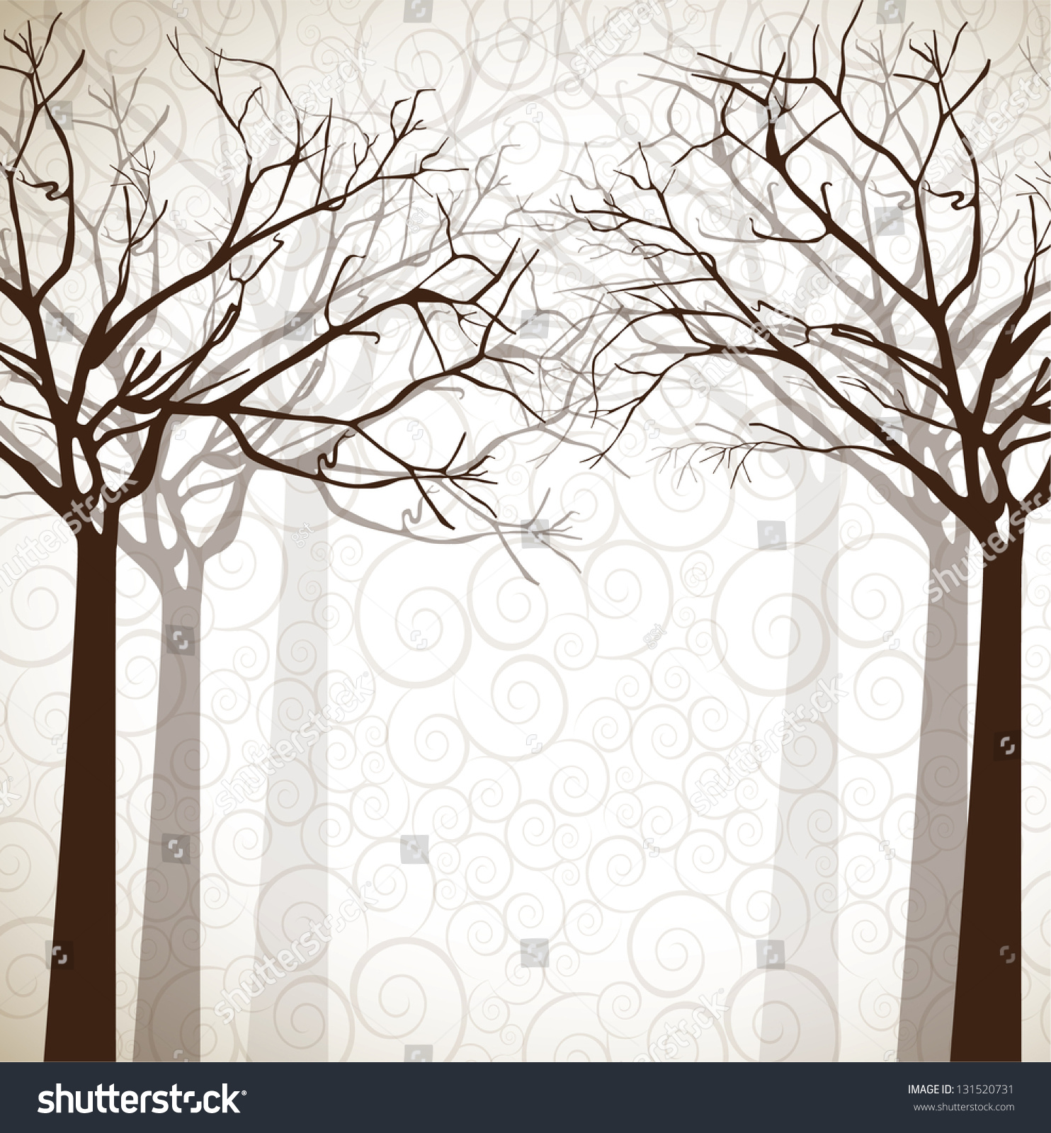 Different Dead Trees Over Nature Background Stock Vector (Royalty Free ...