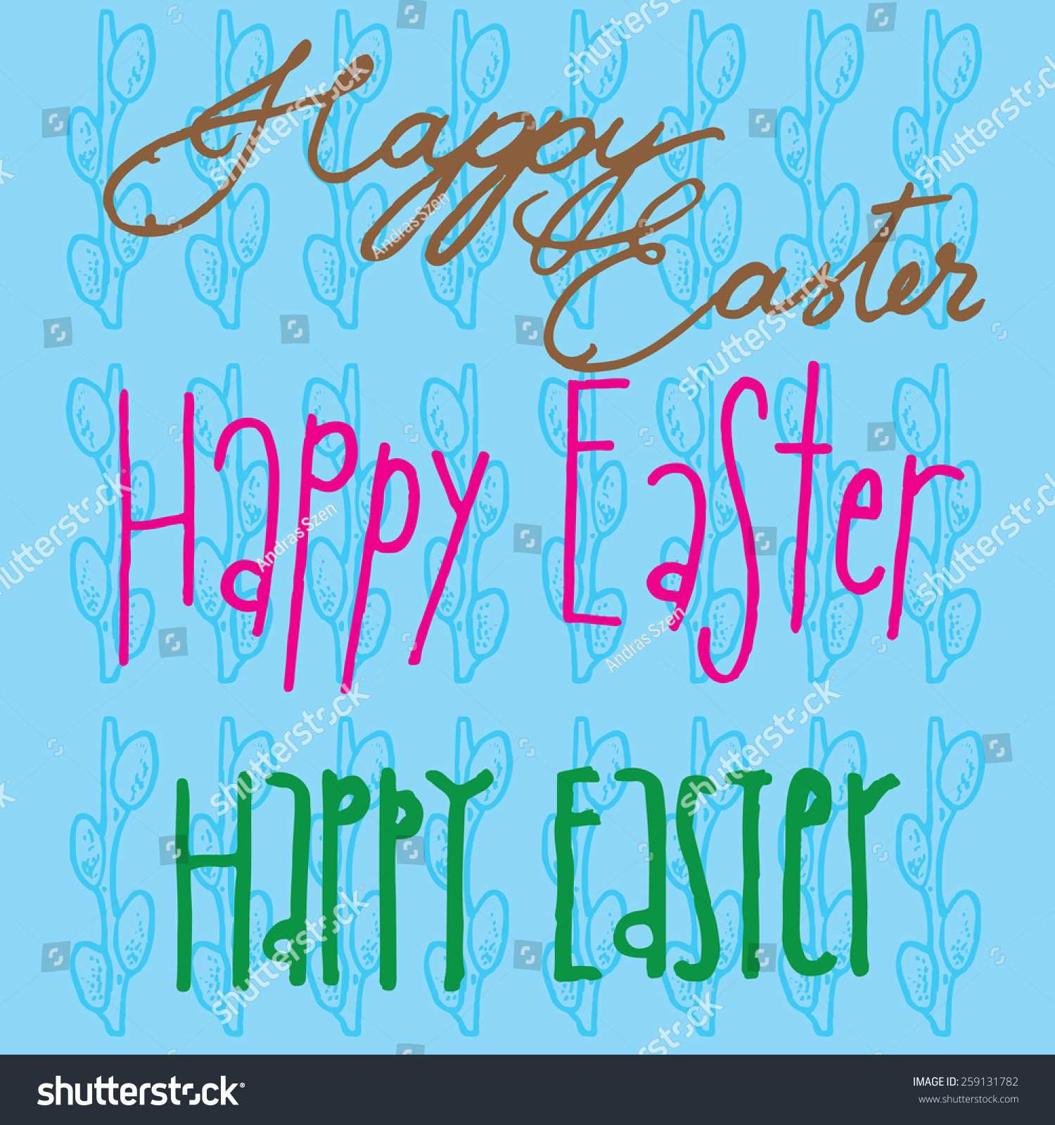 Different Easter Font Types Vector Greeting Stock Vector (Royalty Free ...