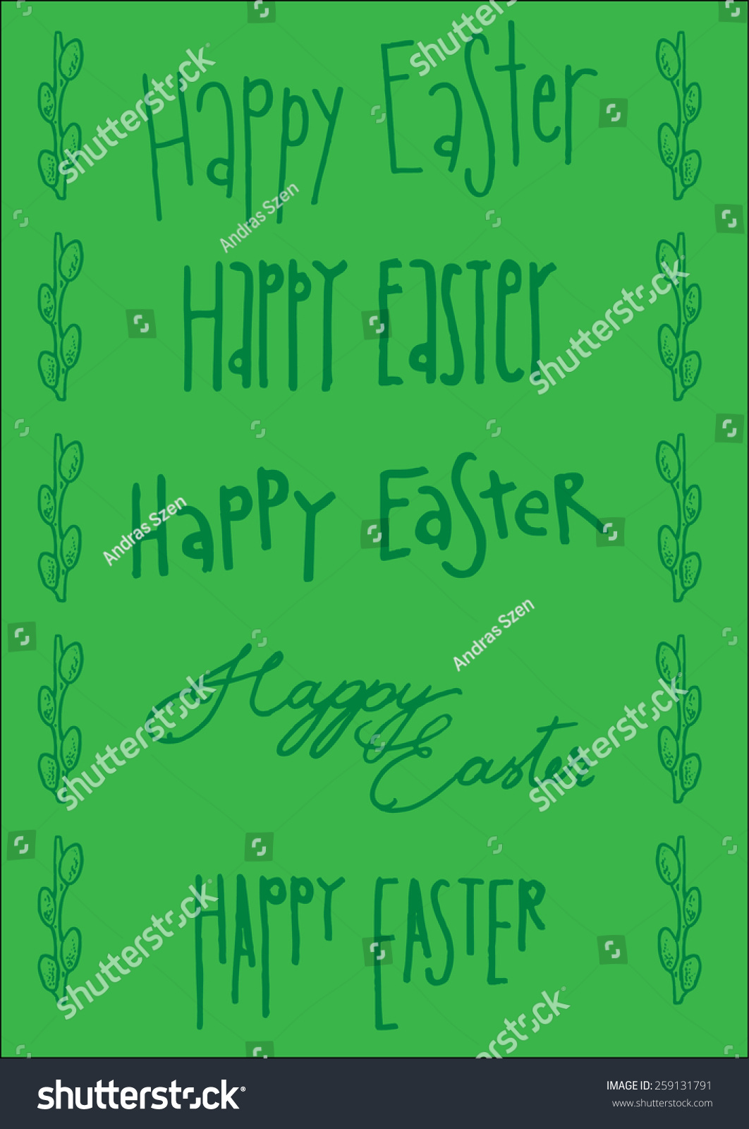 Different Easter Font Types Vector Greeting: เวกเตอร์สต็อก (ปลอดค่า ...