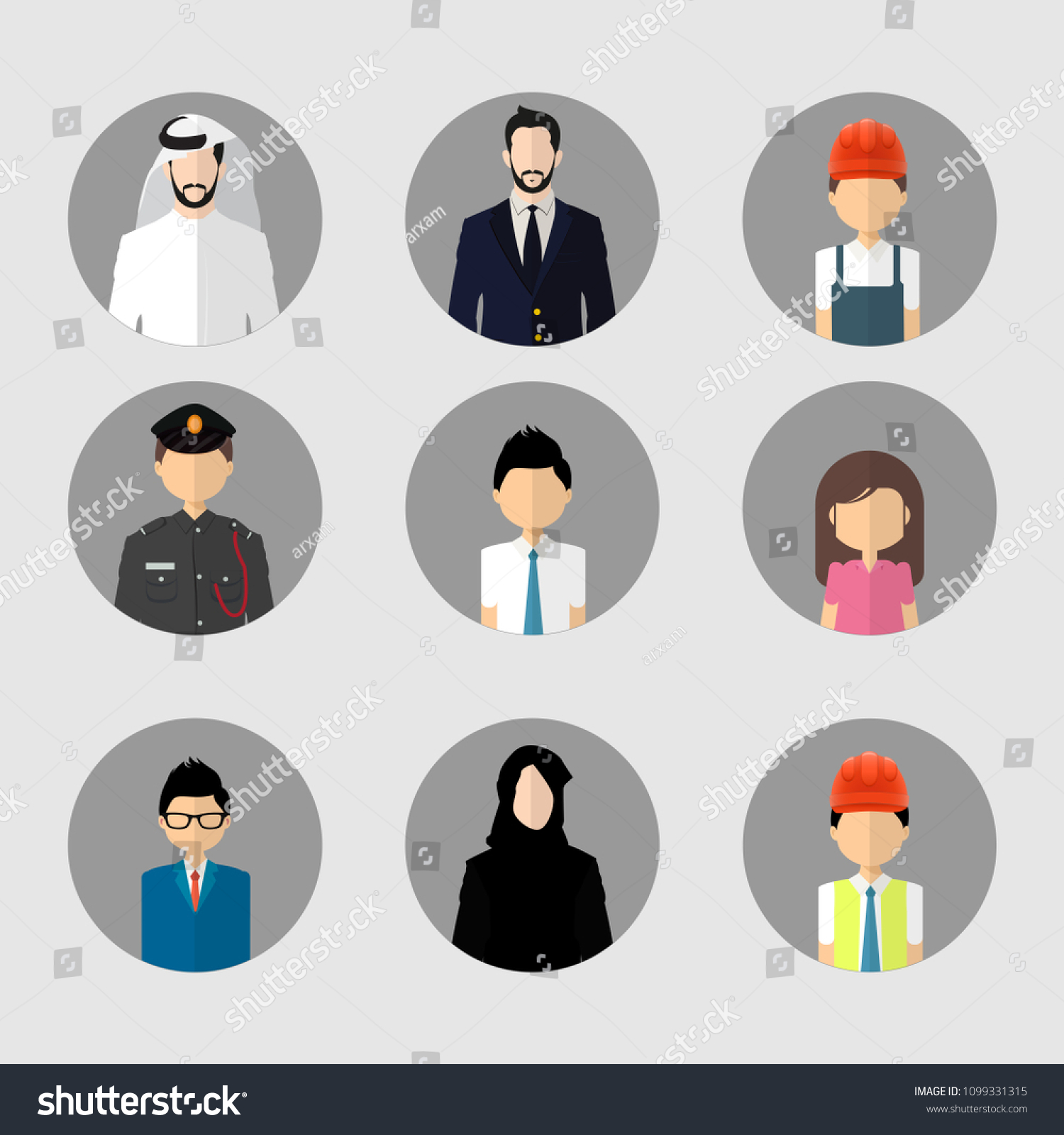 Different Employee Charactervector Illustration Set Stock Vector ...
