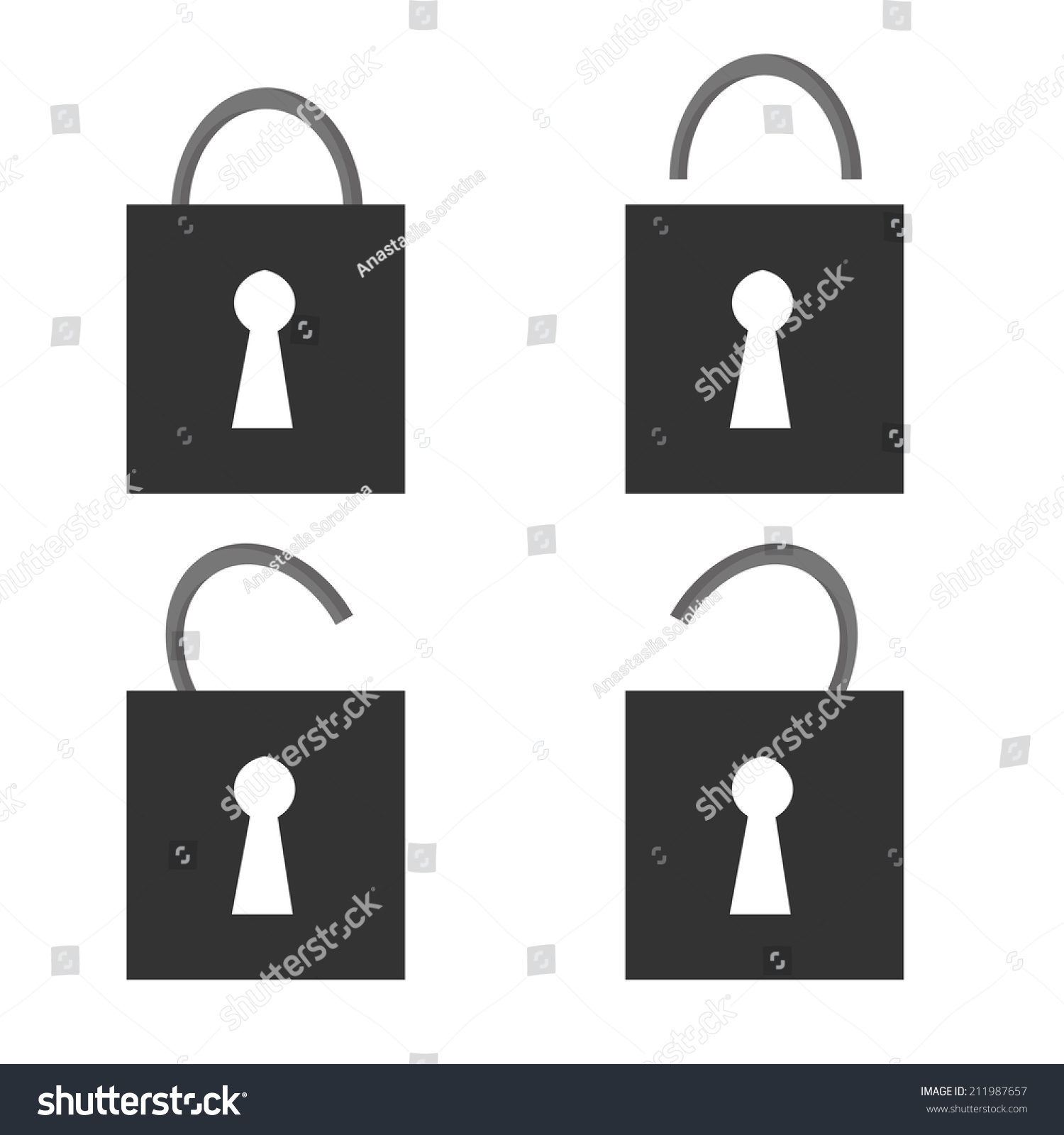 Different Forms Padlocks Design Elements Stock Vector (Royalty Free ...
