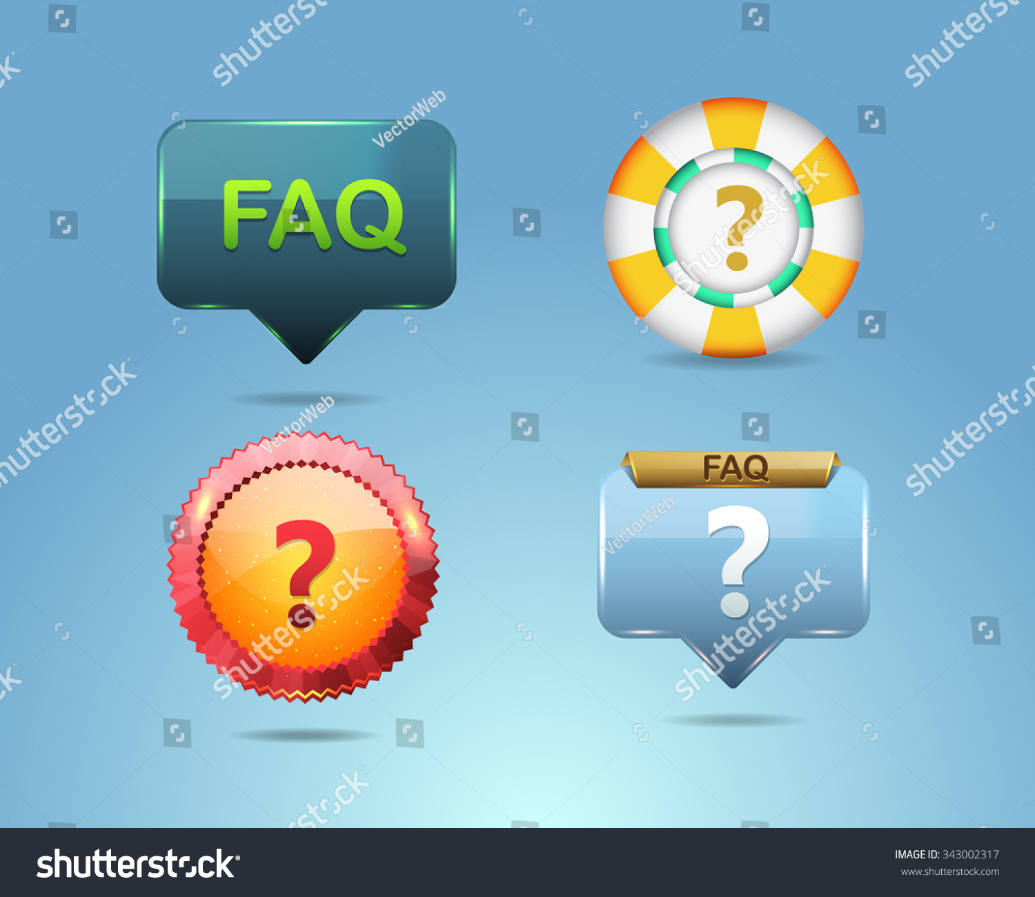 Different Frames Faq Question Mark Icons Stock Vector (Royalty Free ...