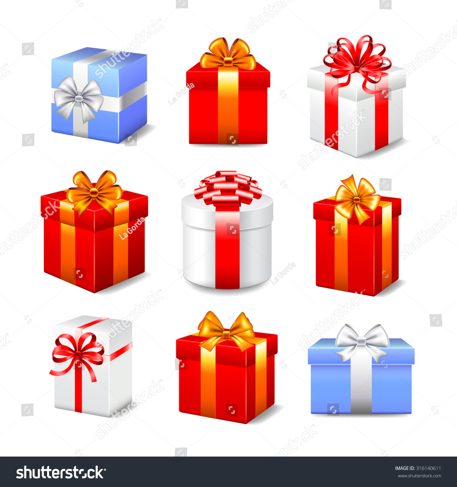 Different Gift Boxes Photo Realistic Vector Stock Vector (Royalty Free ...