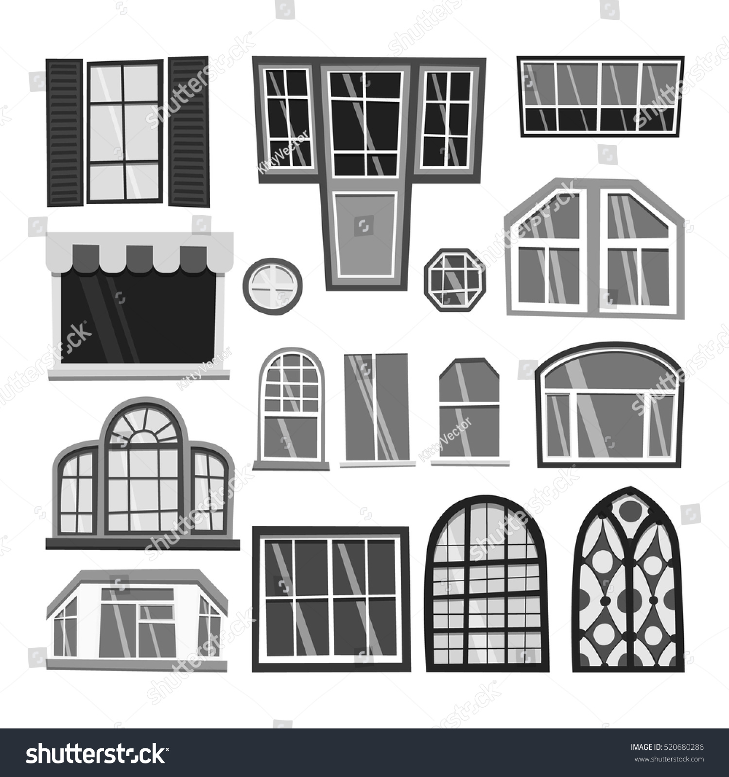 Different House Windows Vector Elements Stock Vector (Royalty Free ... Different House Windows Vector Elements Stock Vector (Royalty Free ...