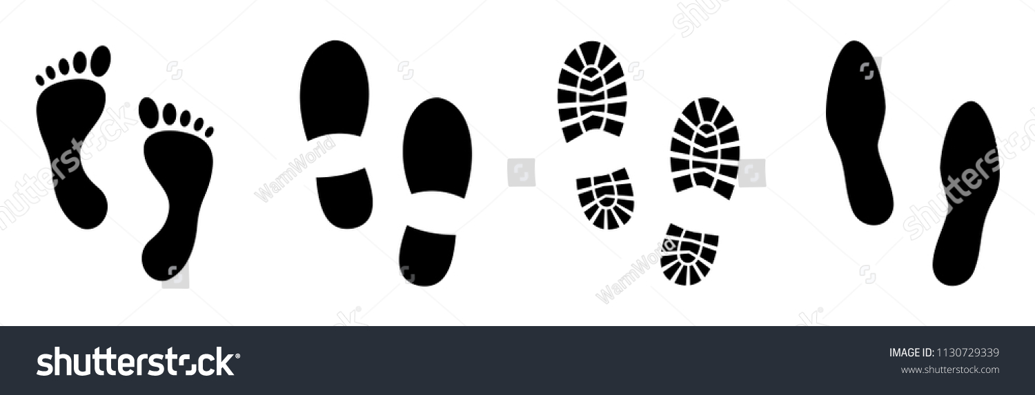 Different Human Footprints Vector Illustration Stock Vector (Royalty ...
