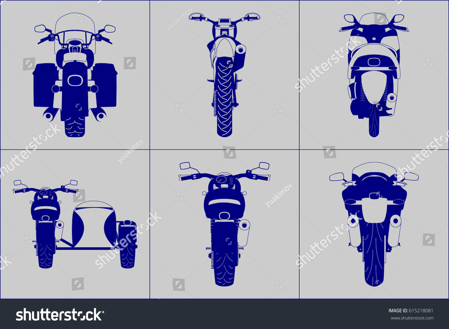 Different Kind Motorcycle Back View Vector : image vectorielle de stock ...