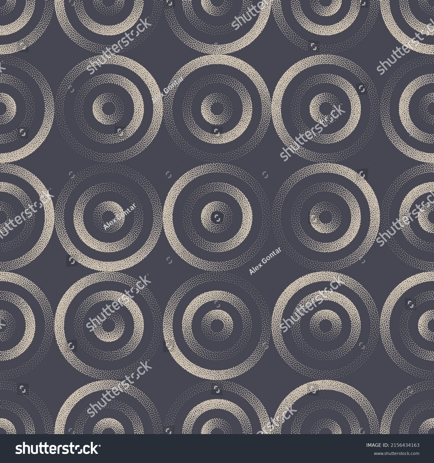 Different Linear Circles Seamless Pattern Vector Stock Vector (Royalty ...