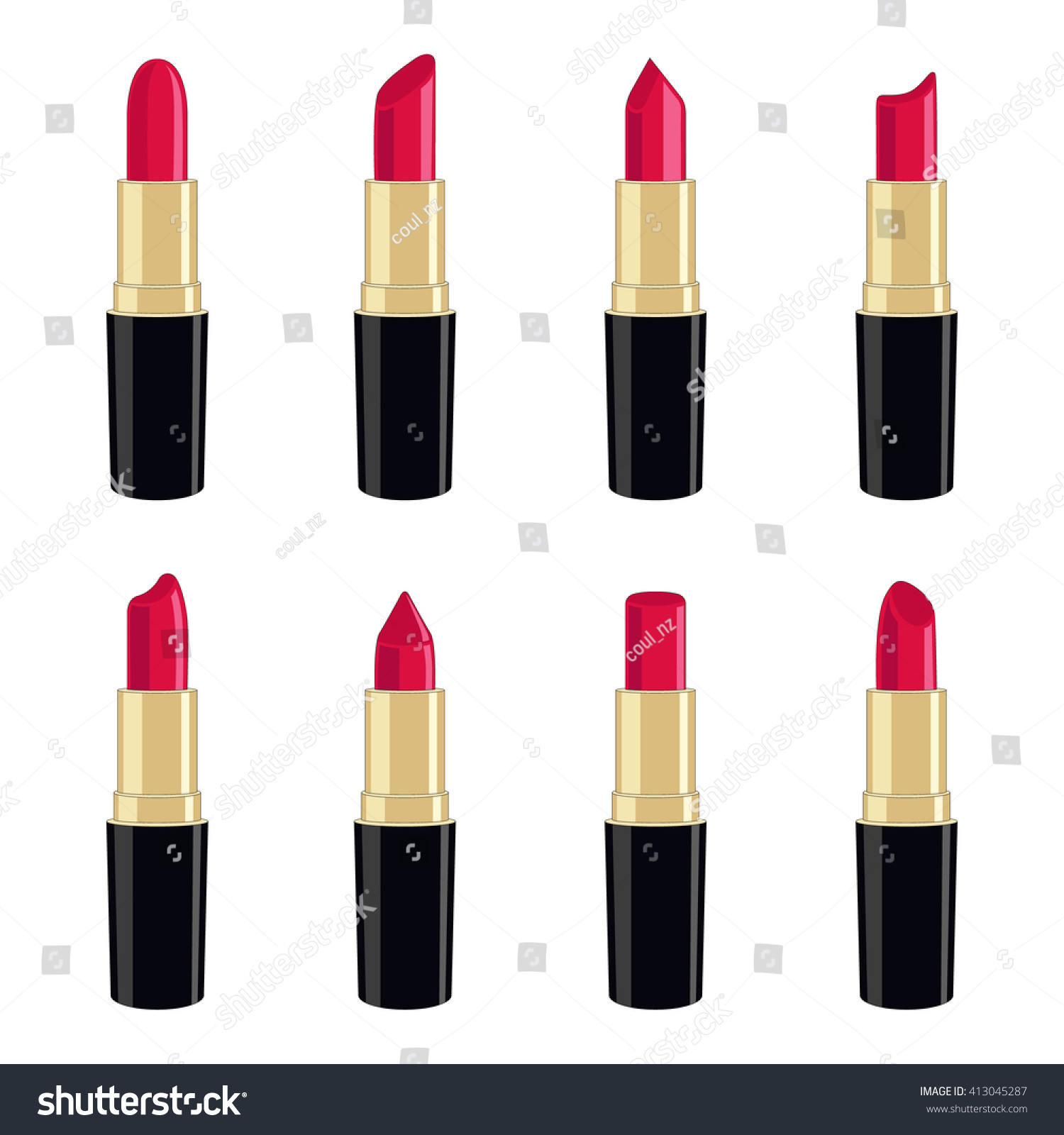 Different Lipstick Shapes Vector Illustration Stock Vector (Royalty ...