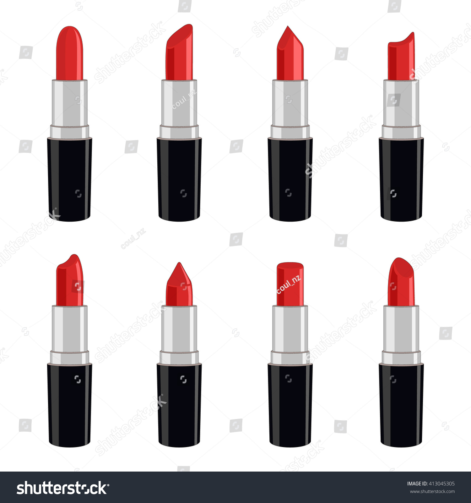 Different Lipstick Shapes Vector Illustration Stock Vector (Royalty ...