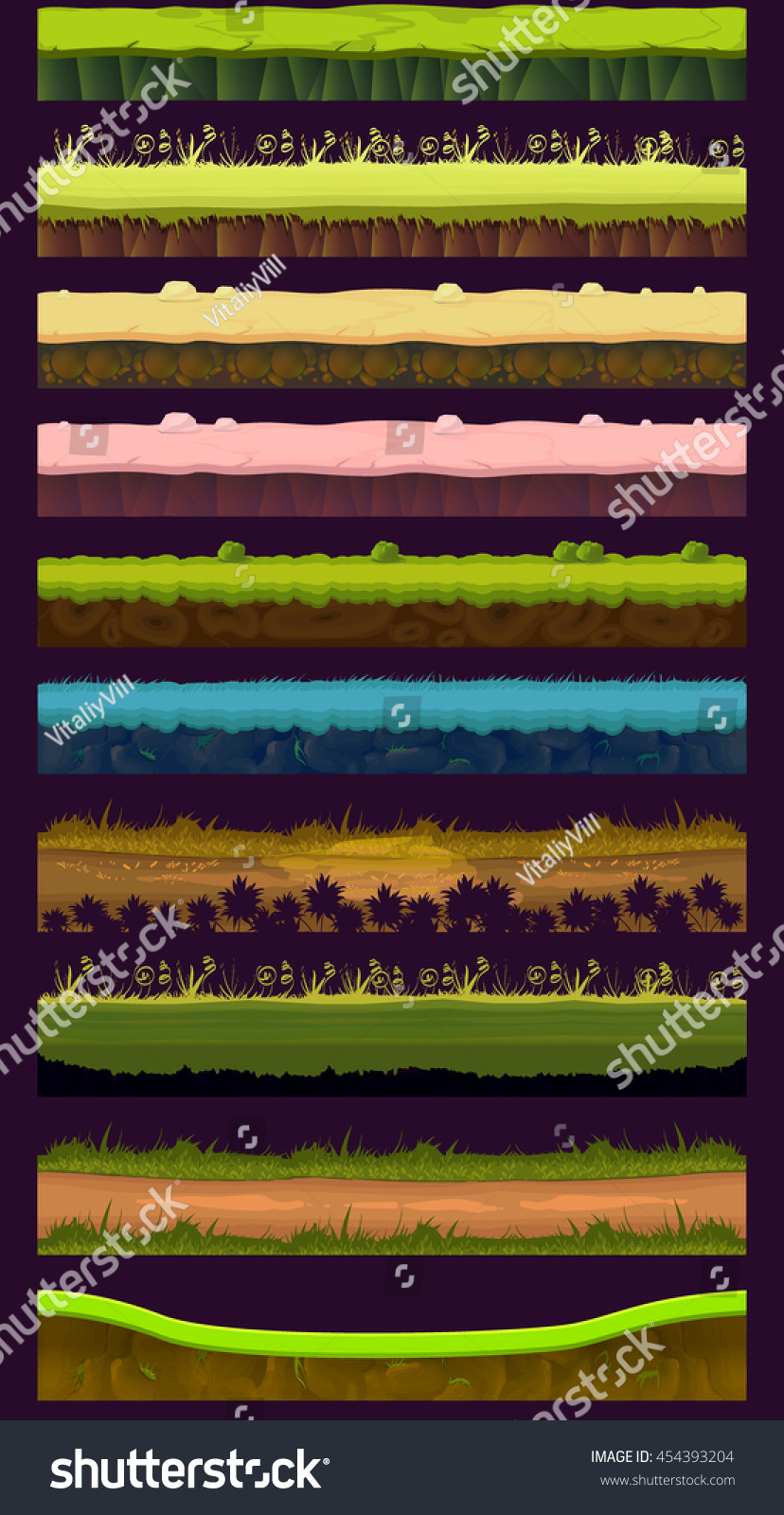Different Materials Textures Game Vector Flat Stock Vector (Royalty ...