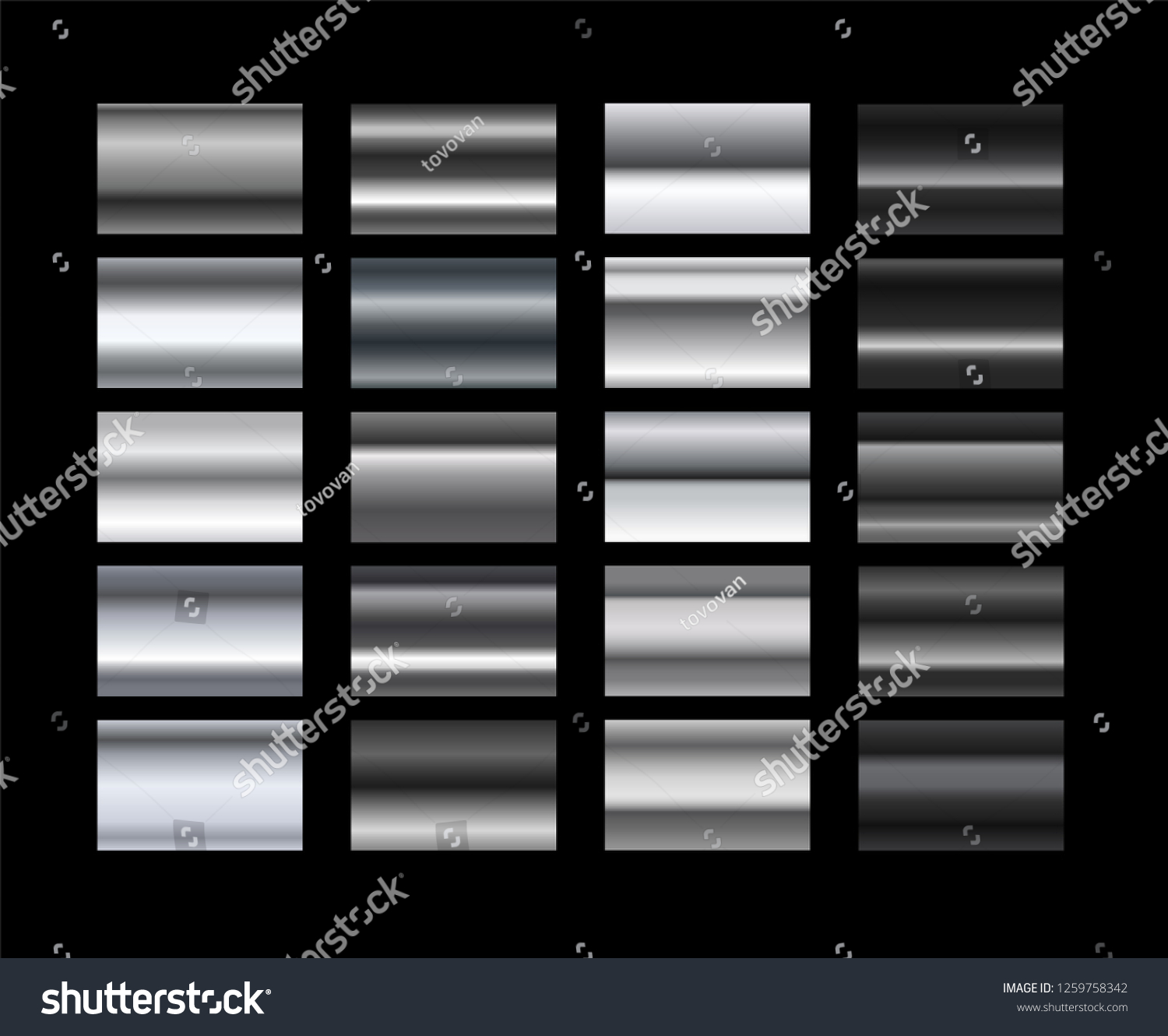 Different Metal Gradients Vector Set: เวกเตอร์สต็อก (ปลอดค่าลิขสิทธิ์ ...
