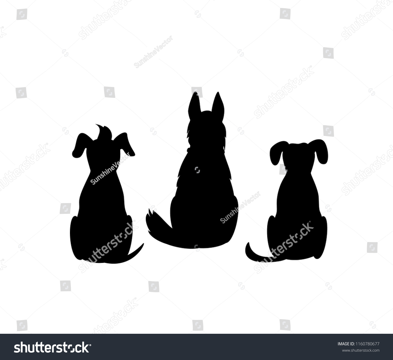 1,927 Dog silhouette back Stock Illustrations, Images & Vectors ...