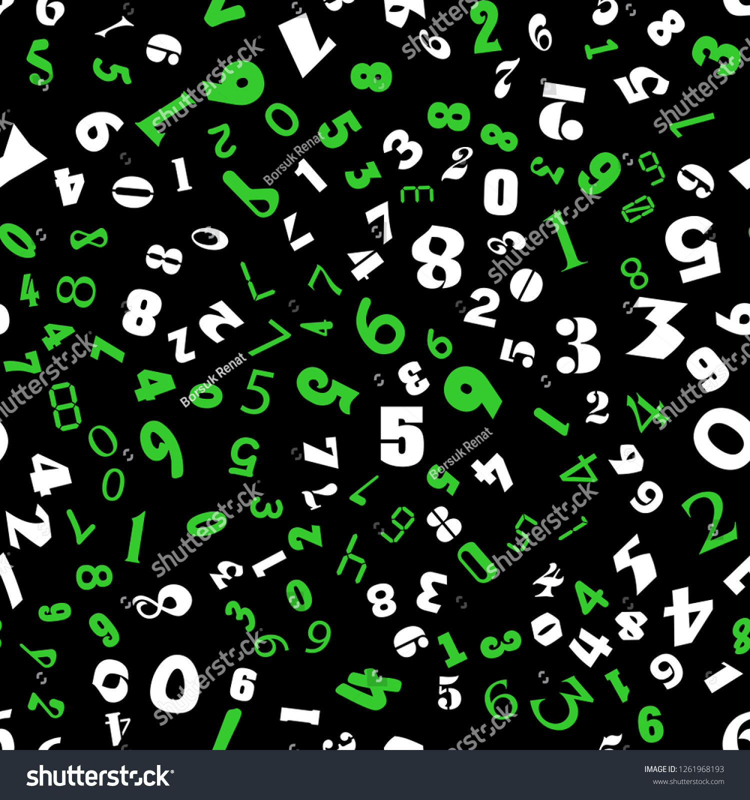 Different Numbers School Concept Seamless Vector Stock Vector (Royalty ...